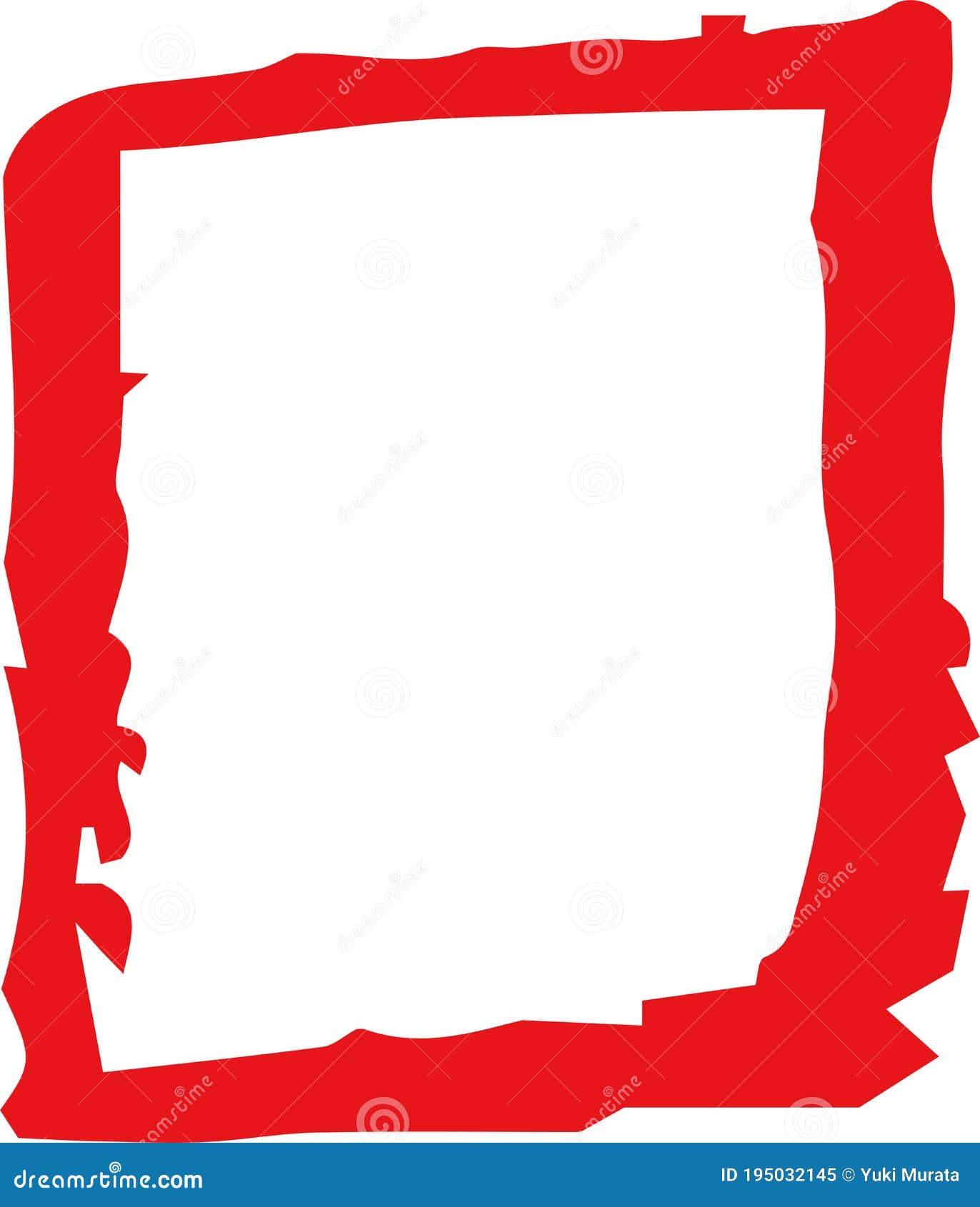Red Rectangle Drawn with Rough Lines Stock Illustration - Illustration ...
