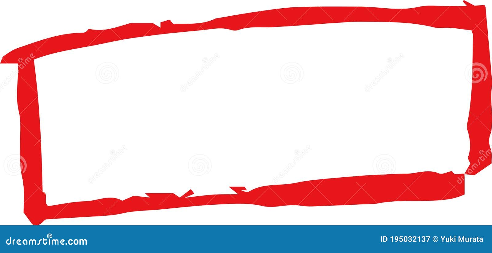 Red Rectangle Drawn with Rough Lines Stock Illustration - Illustration ...