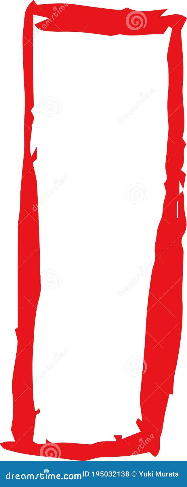 Red Rectangle Drawn with Rough Lines Stock Illustration - Illustration ...