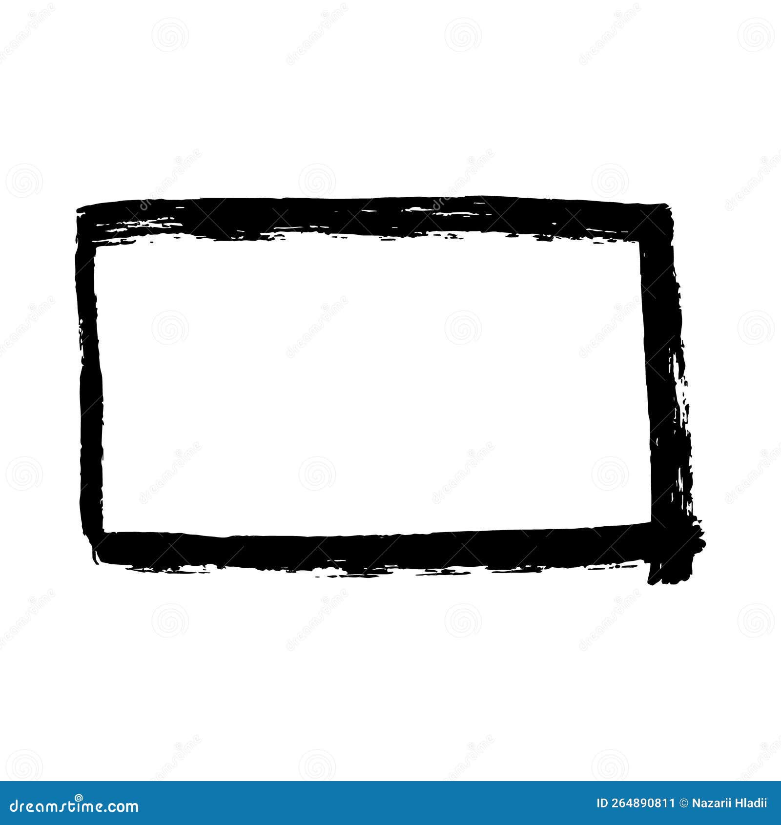 Illustration of Rectangular Border. Grunge Ink Texture Stock Vector ...