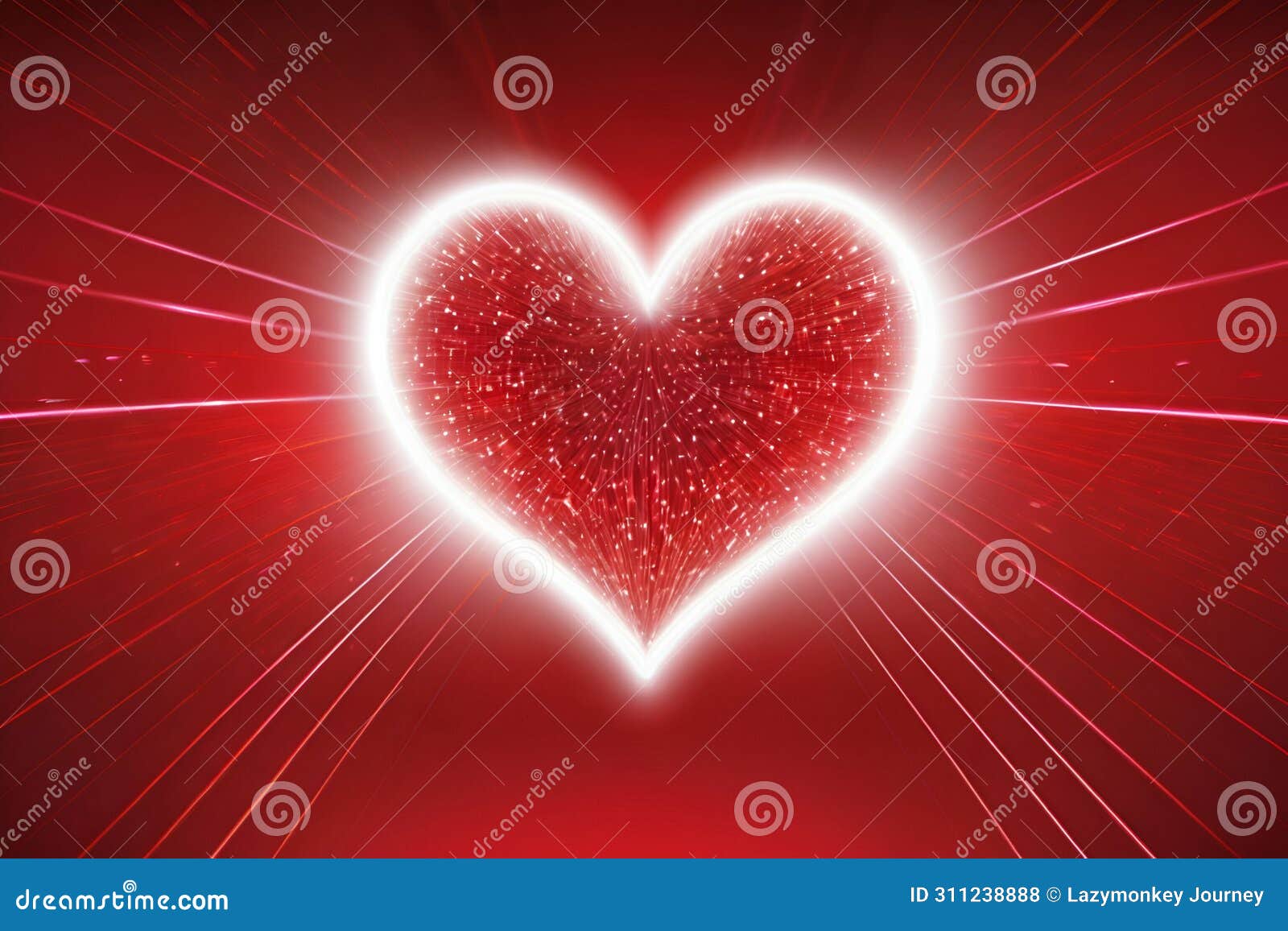 Illustration of Red Abstract Background with Blurred Magic Heart Shape ...