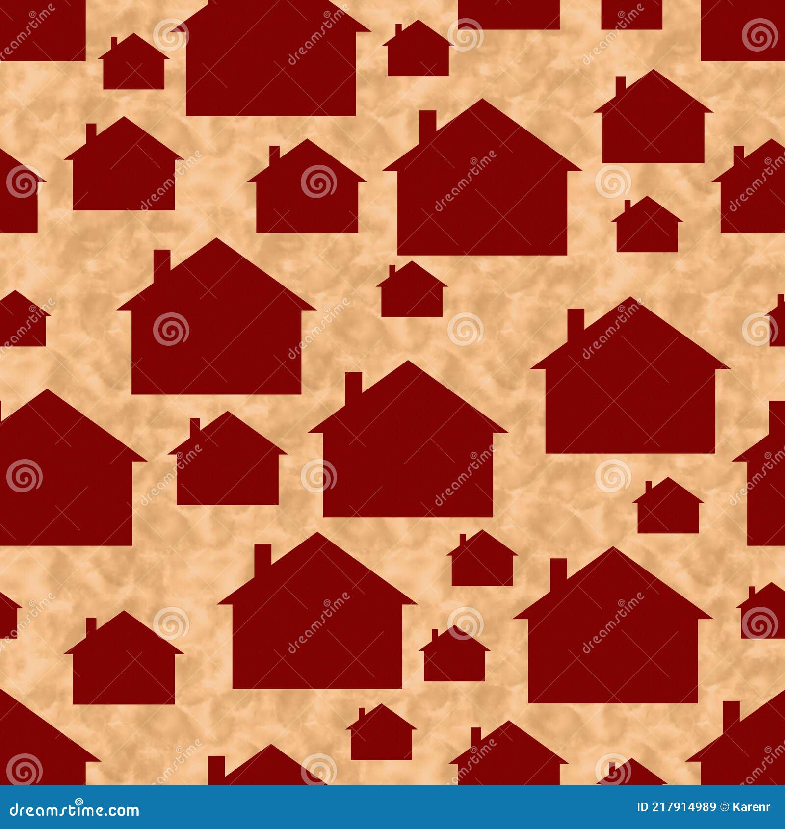 Illustration Red and Beige House Pattern Background that is Seamless ...