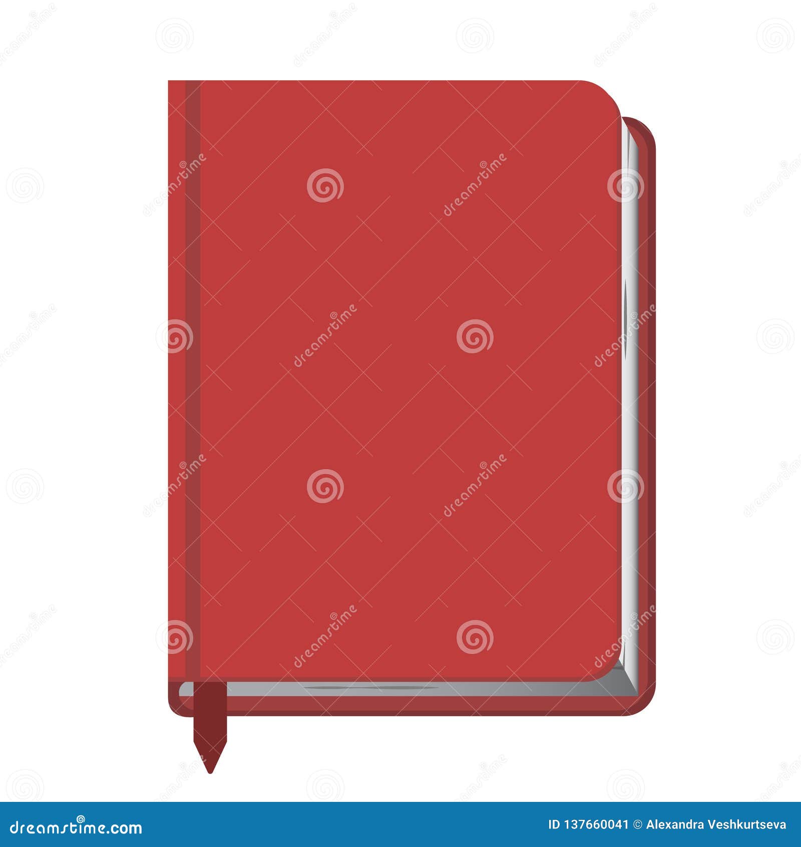 Illustration of the Red Book in a Closed Form with a Bookmark. Vector ...