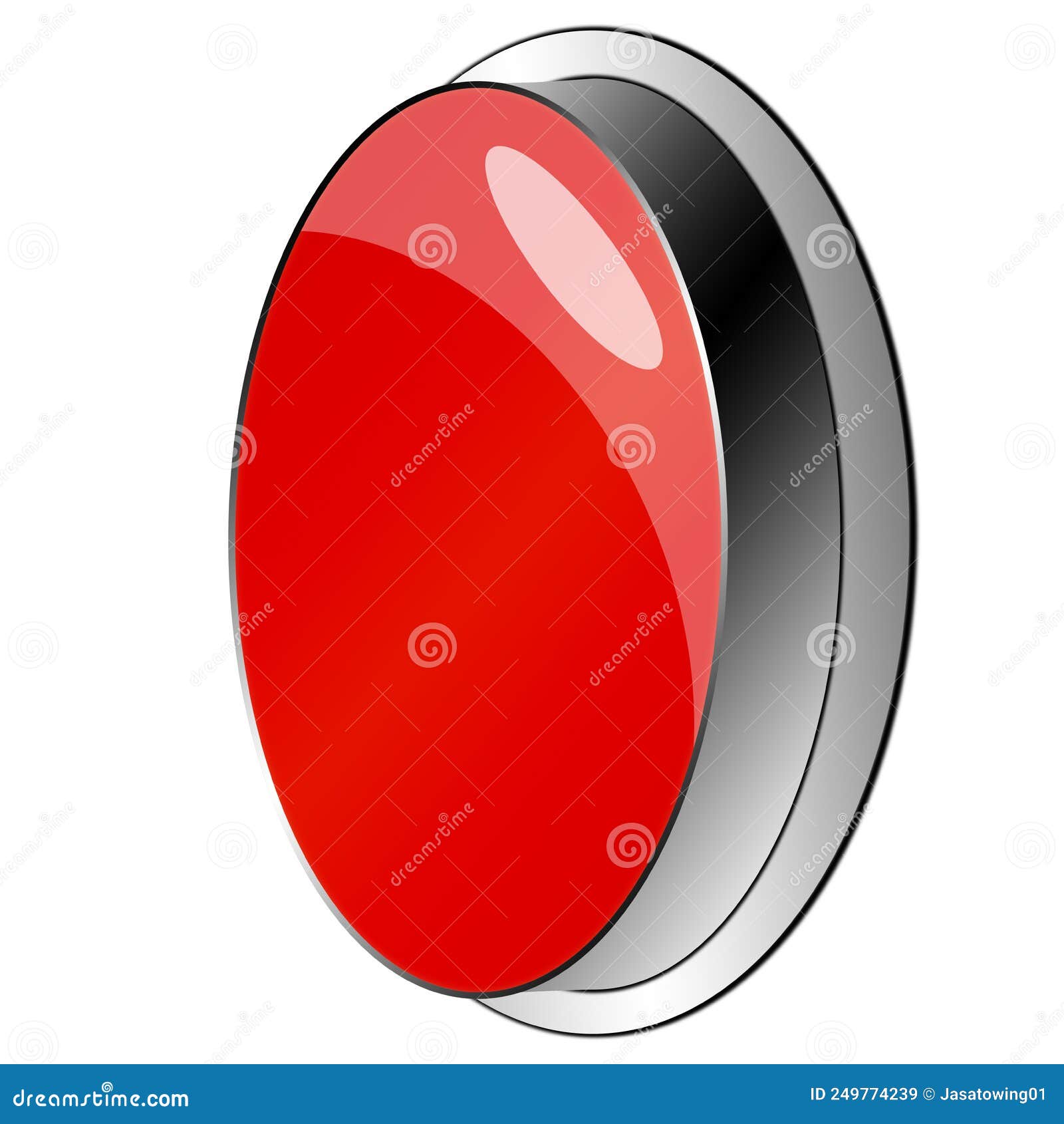 Illustration of a Red Button Seen from the Side. Stock Illustration ...