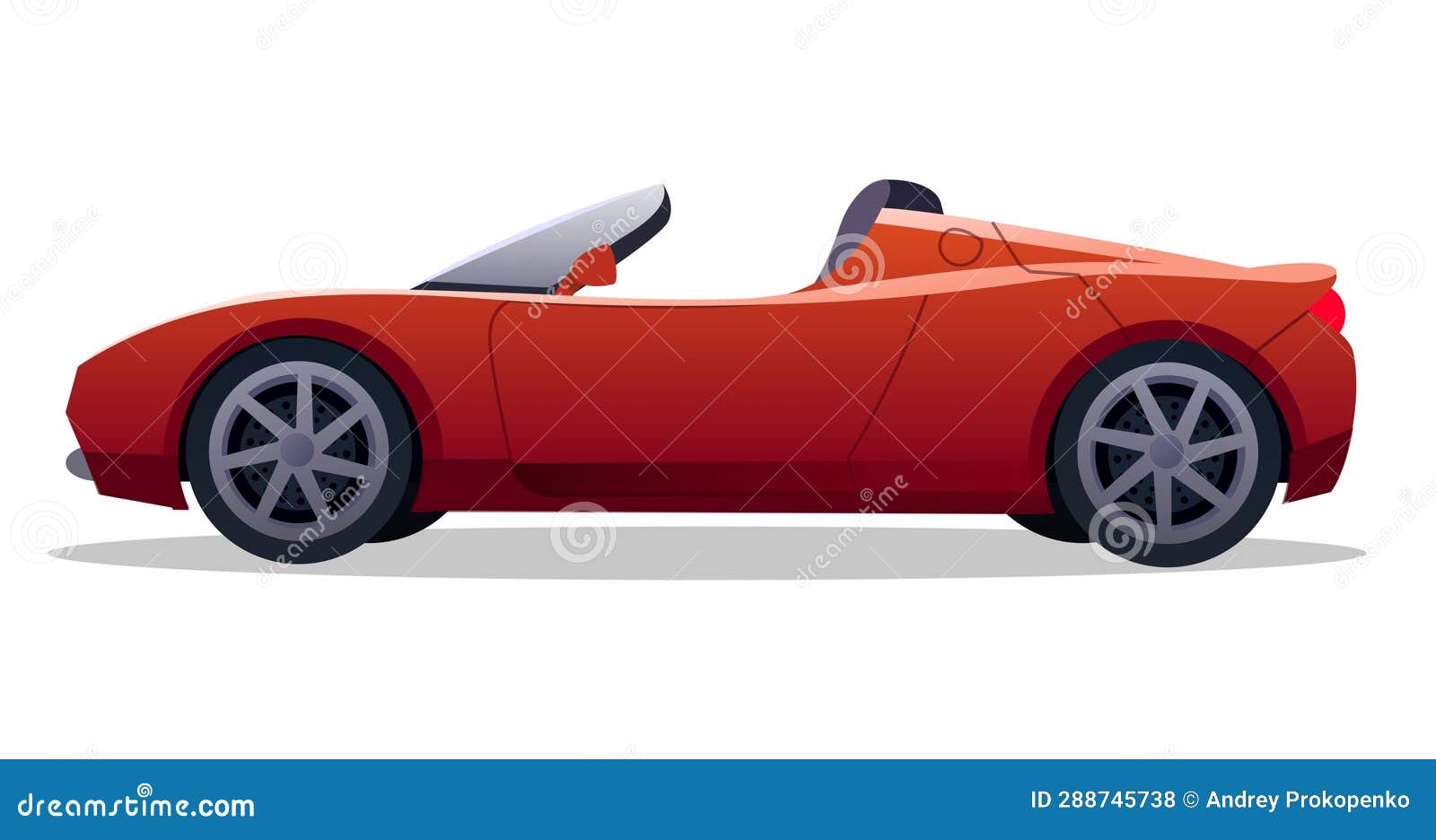 Illustration of a Red Car in Profile Stock Illustration - Illustration ...