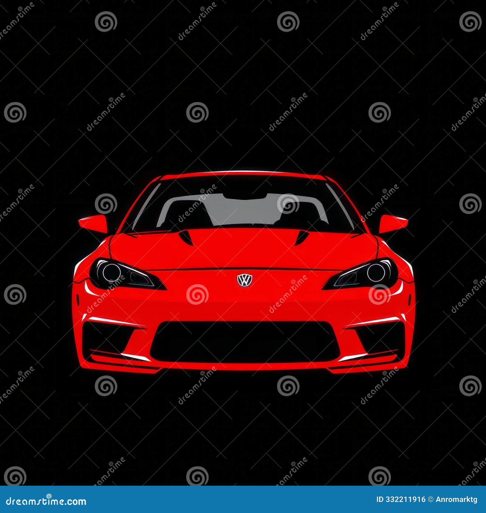 Red Cartoon Car Front View Car Illustration Stock Illustration ...