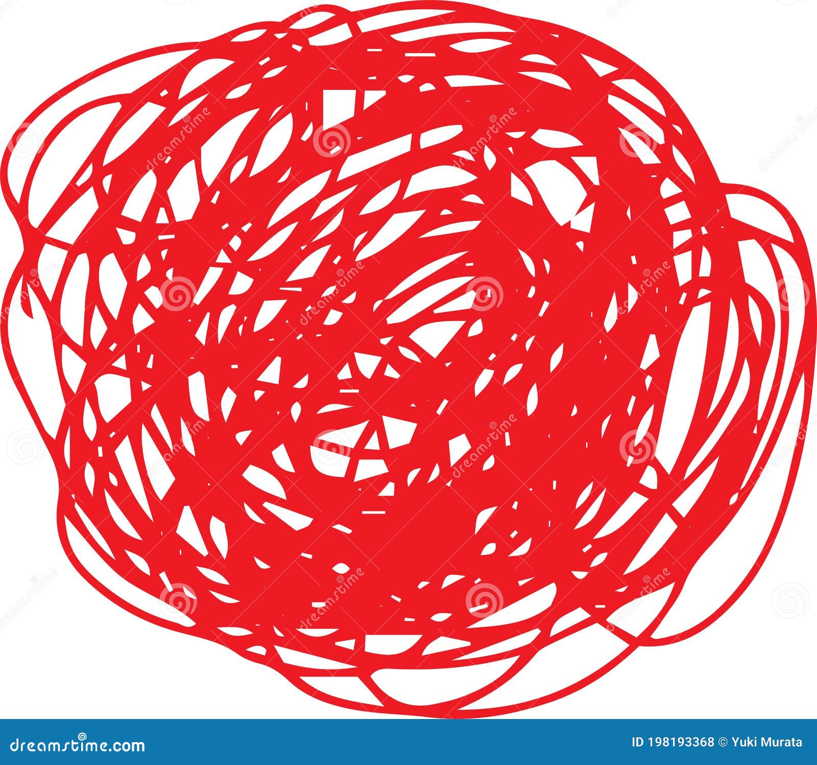 Illustration of a Red Circle of Scribble Vigorously Stock Vector ...