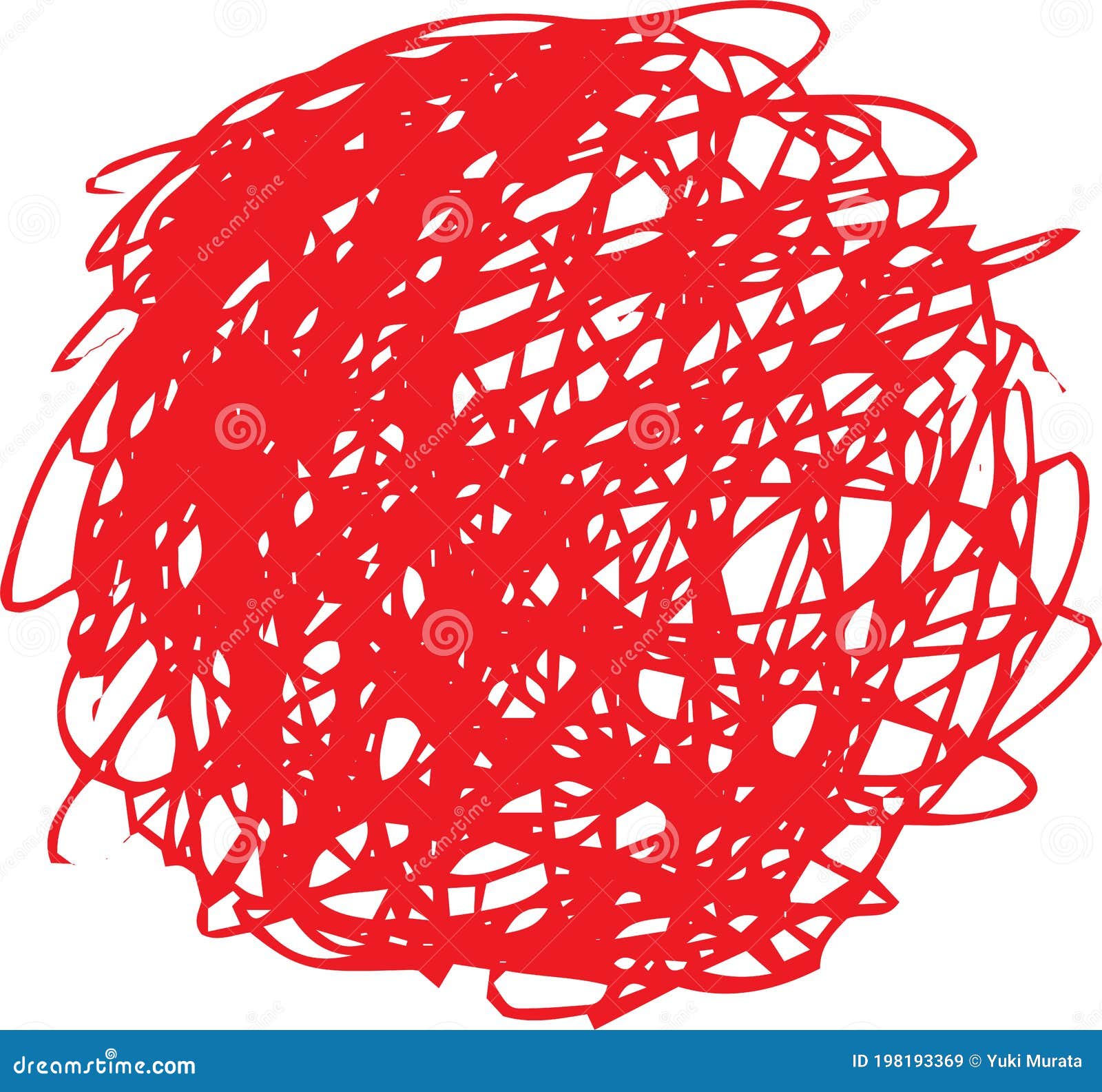 Illustration of a Red Circle of Scribble Vigorously Stock Vector ...