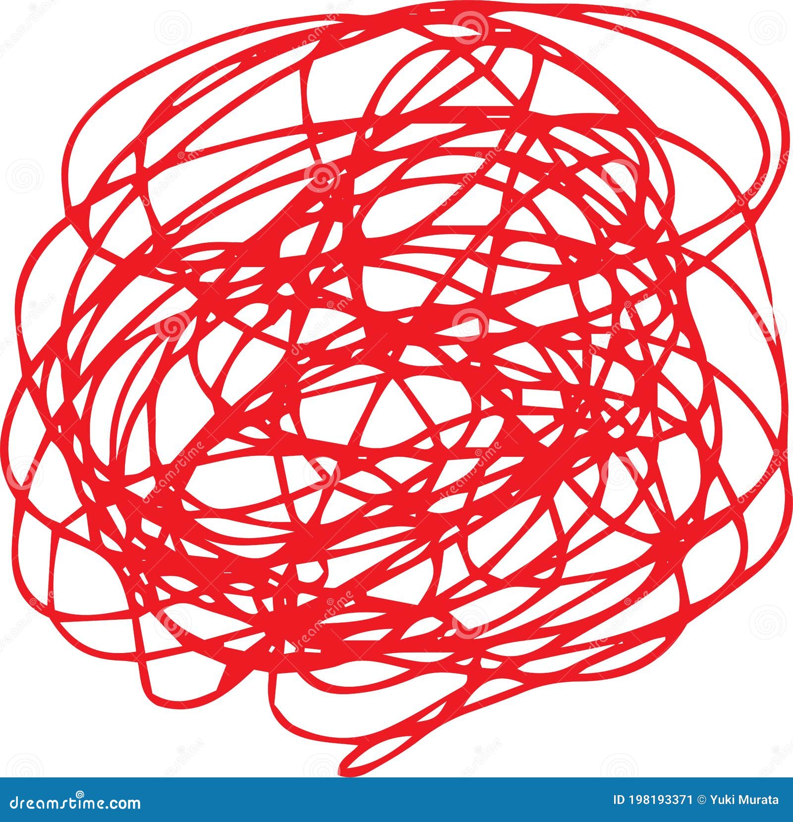 Illustration of a Red Circle of Scribble Vigorously Stock Vector ...