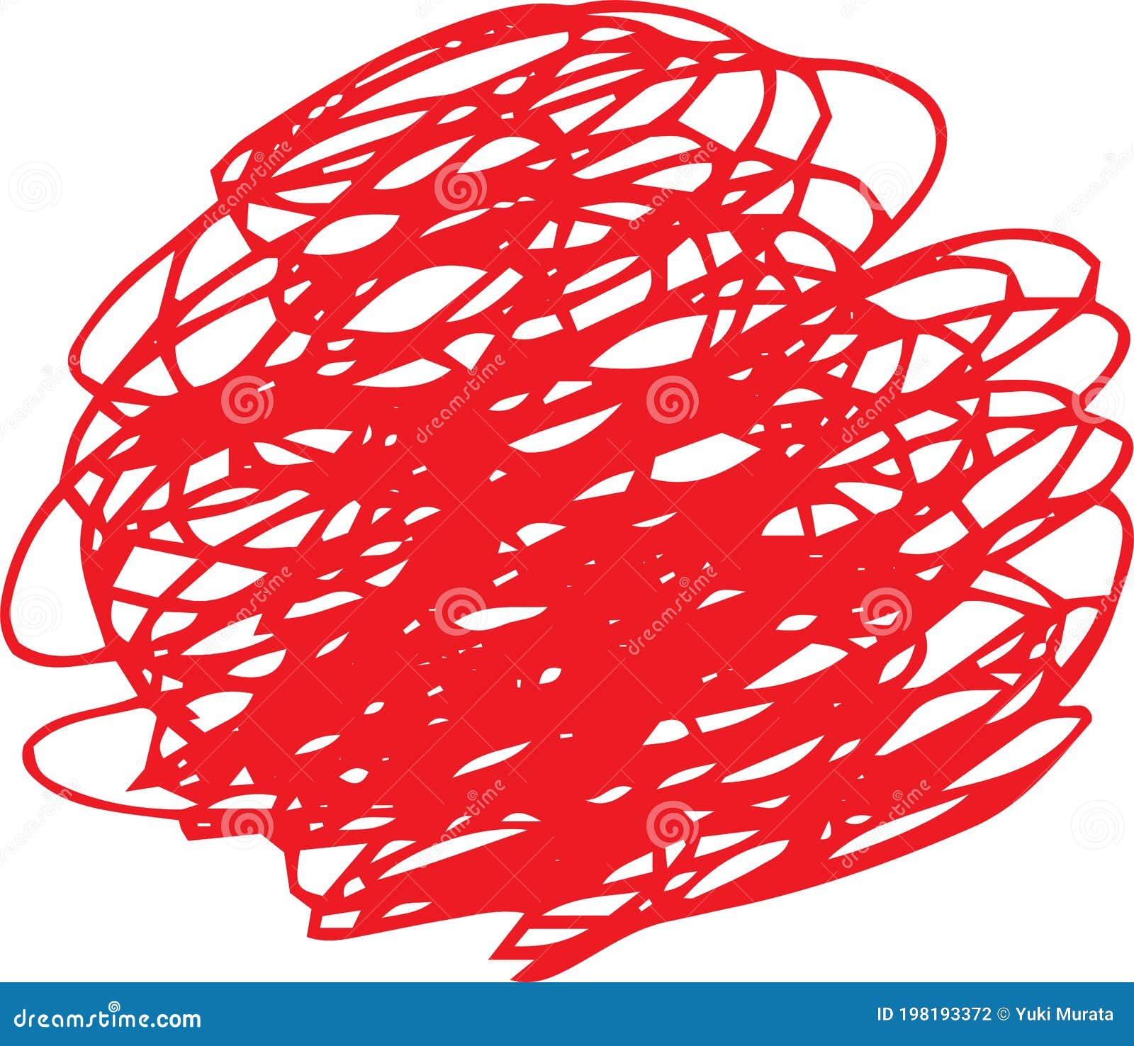 Illustration of a Red Circle of Scribble Vigorously Stock Vector ...