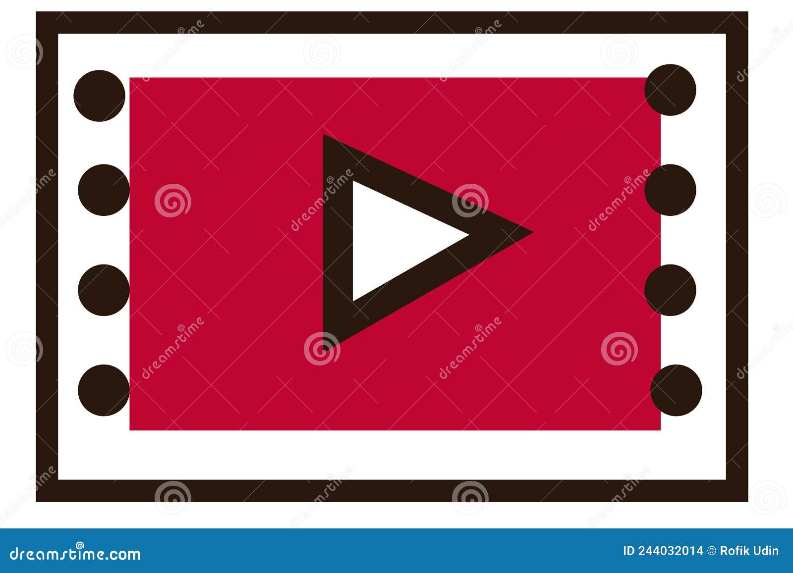 Illustration of Red Cute Video Icon Triangle Stock Vector ...