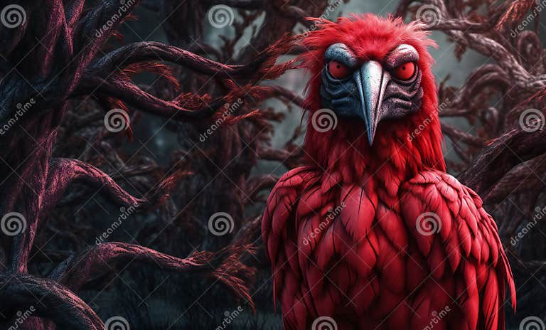 Red Devil in the Forest, Halloween Theme Stock Illustration ...