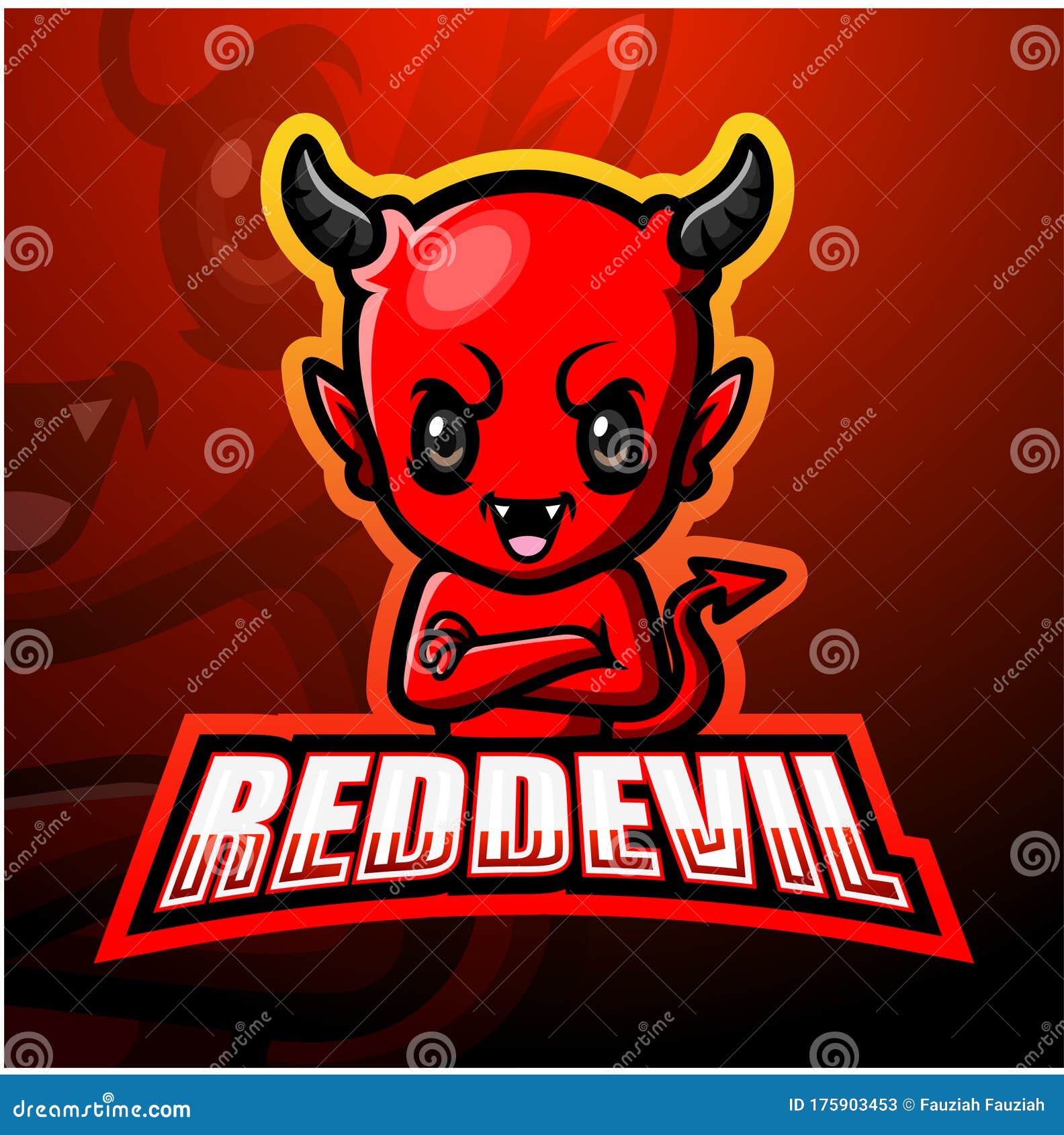 Red Devil Mascot Esport Logo Design Stock Vector - Illustration of male ...