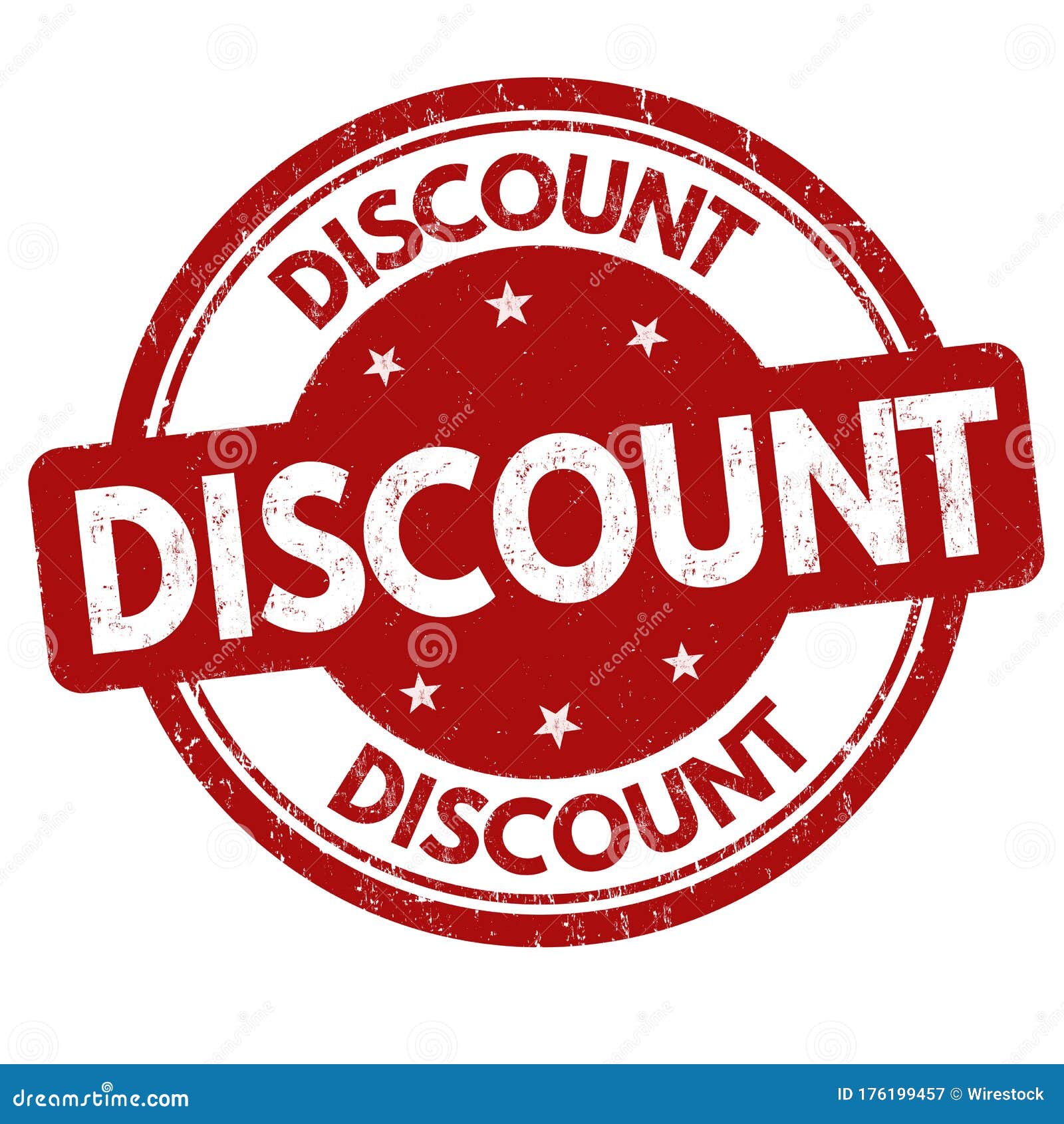 Illustration of a Red Discount Sign on a White Background Stock ...