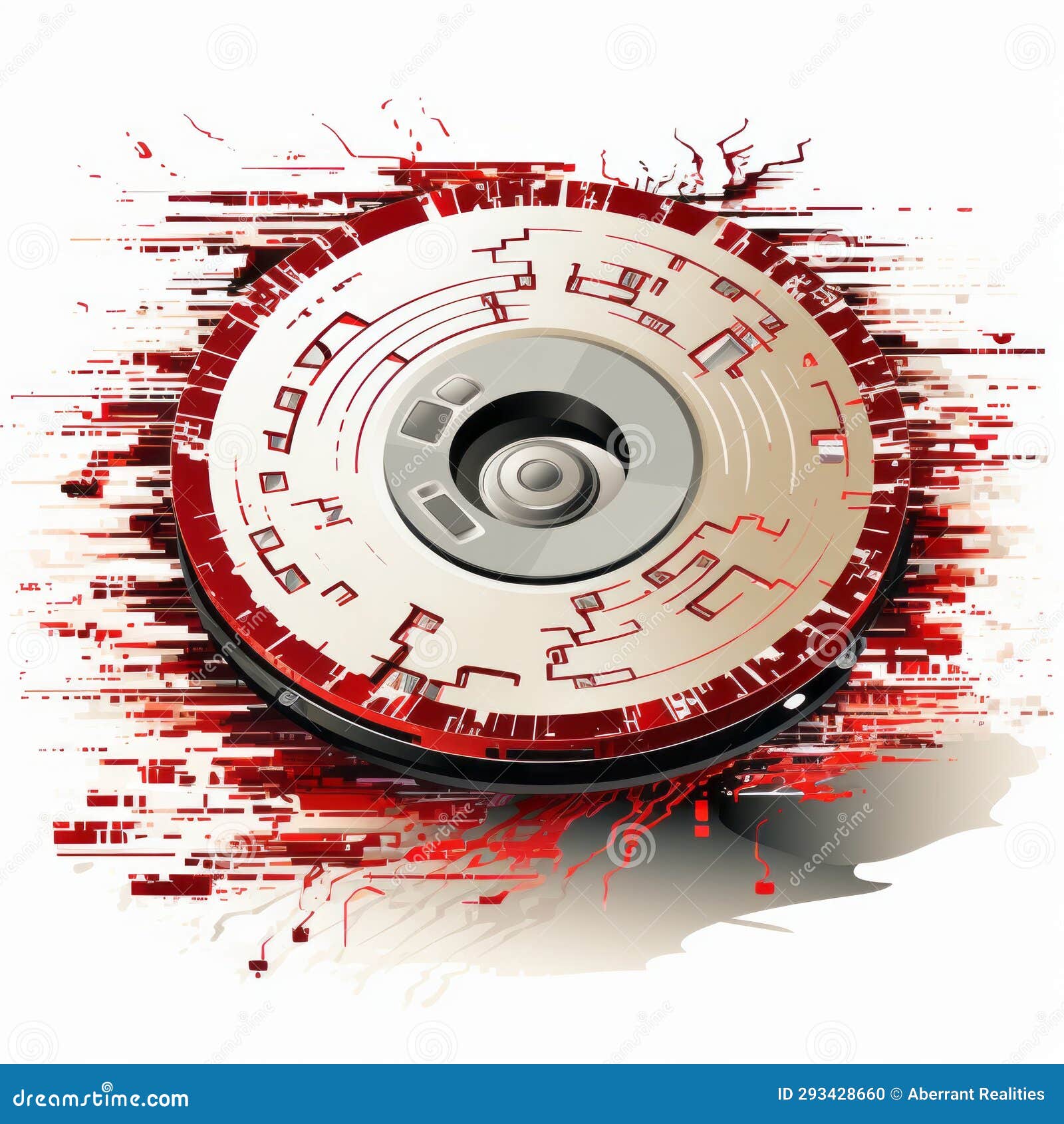 An Illustration of a Red Disk with the Word Data Written on it Stock ...