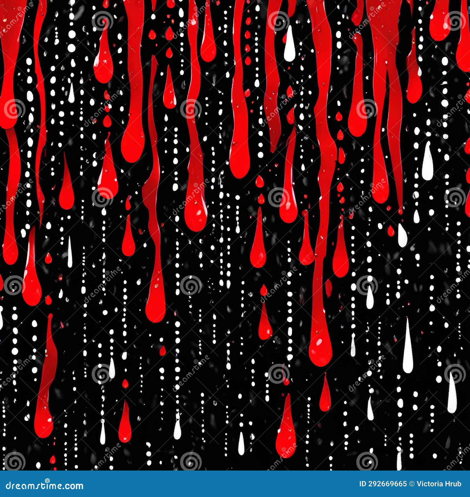 Illustration, Red Drops of Blood with Rain Stock Illustration ...