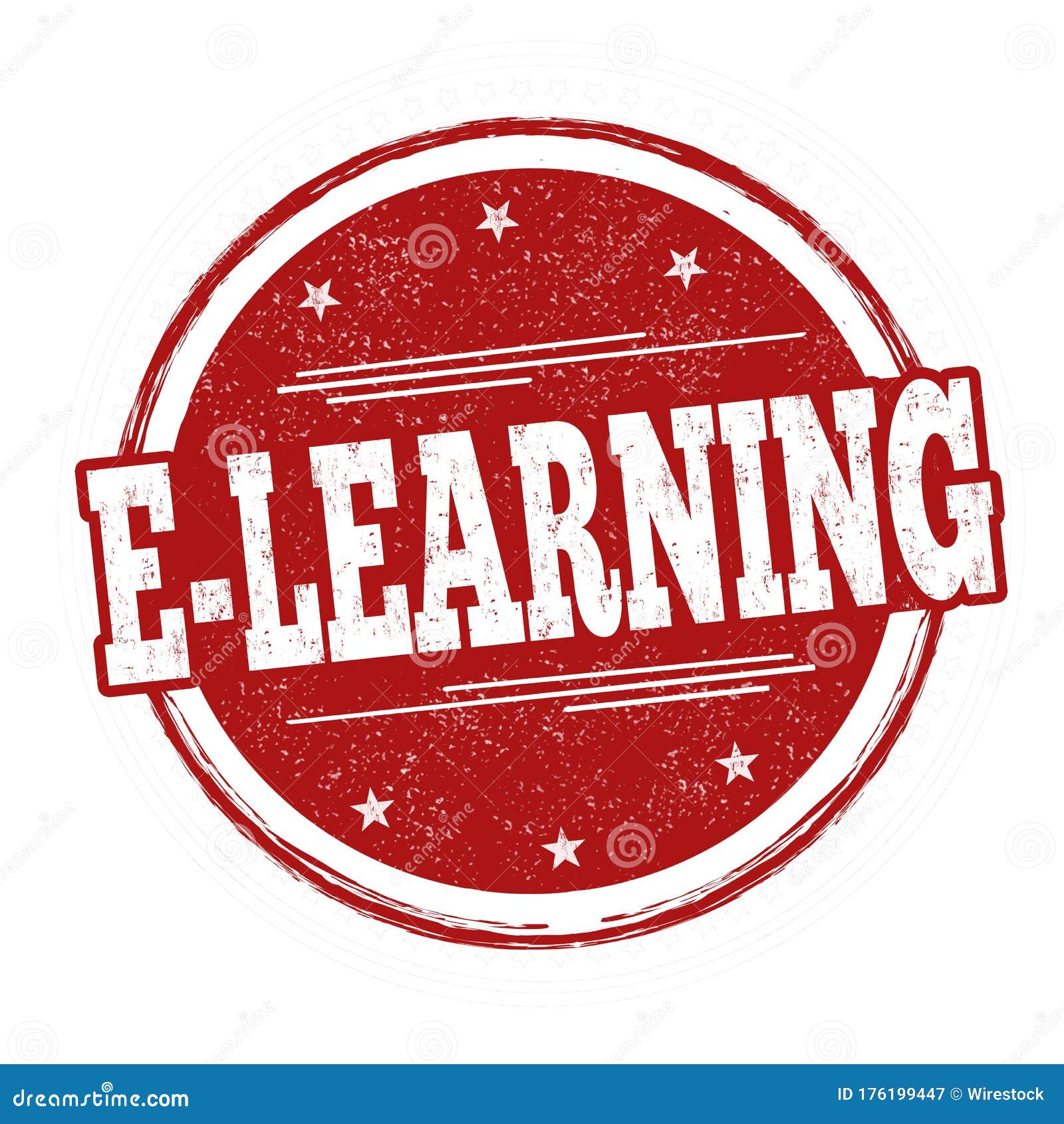 Illustration of a Red E-learning Sign on a White Background Stock ...