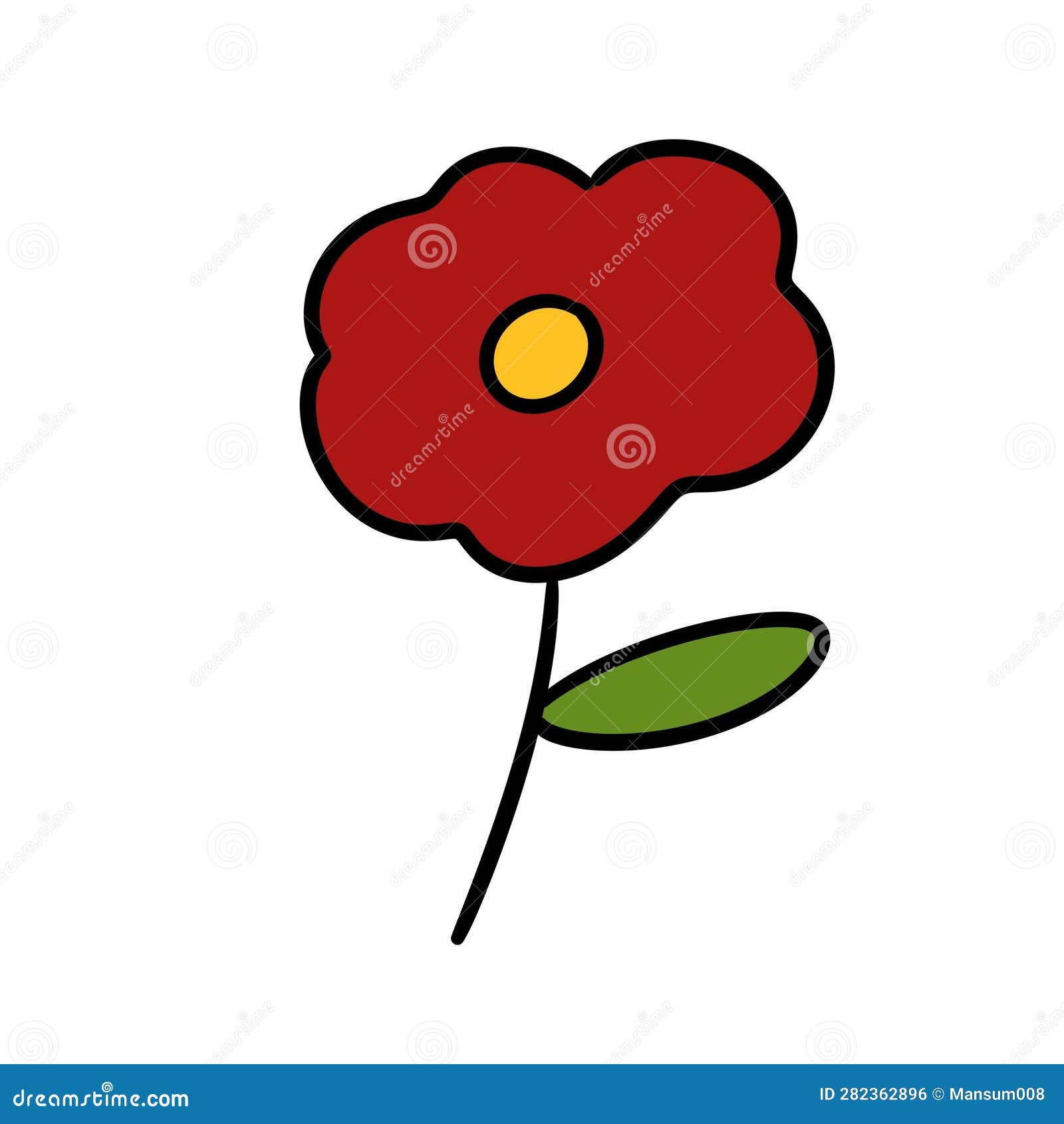 Illustration of Red Flower Cartoon Stock Illustration - Illustration of ...