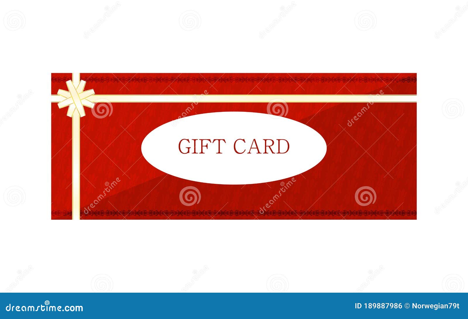 Illustration of Red Gift Card with Wrapping Ribbon Stock Vector ...