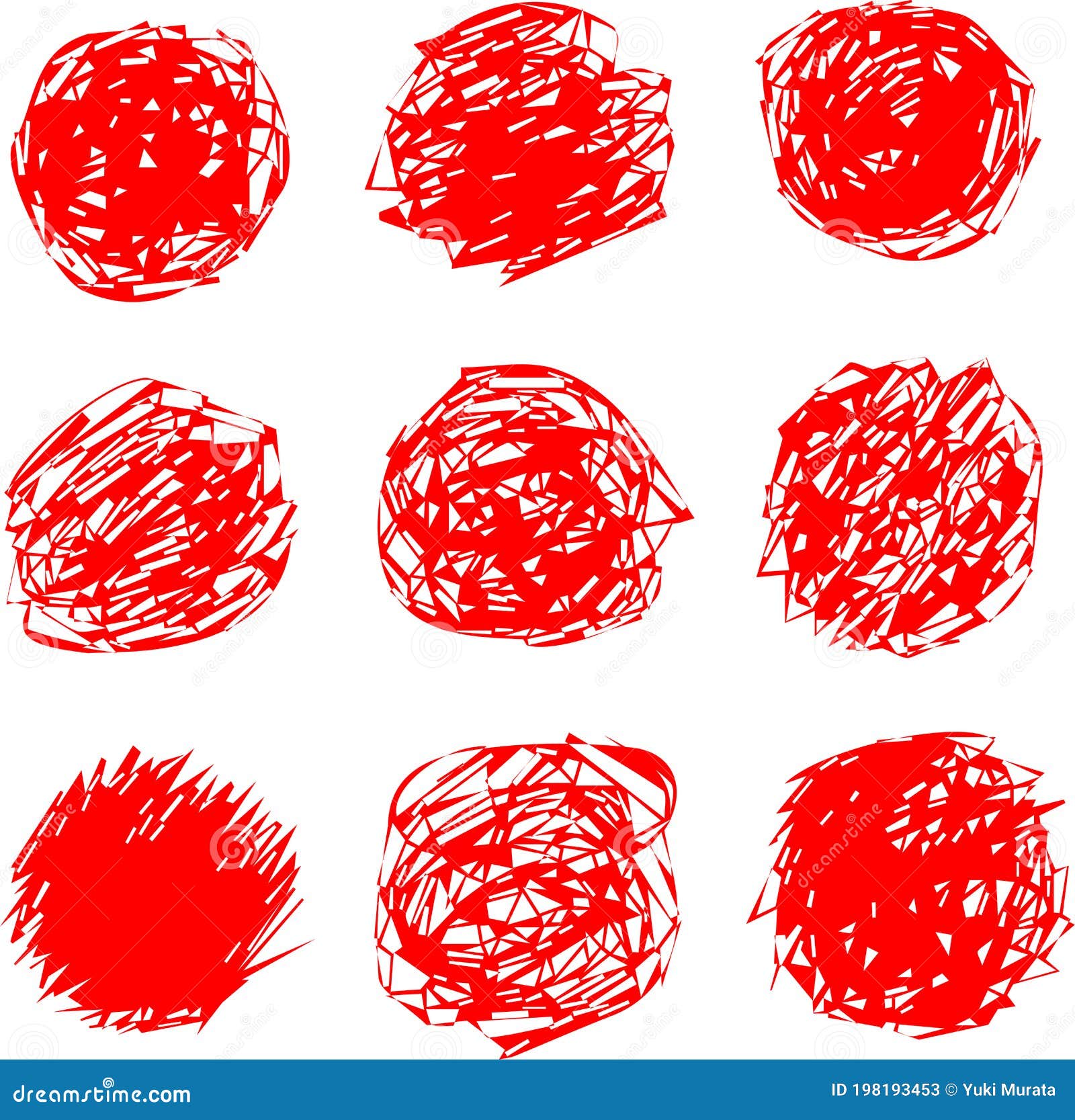 Illustration of Red Graffiti Geometric Circle Set Stock Vector ...