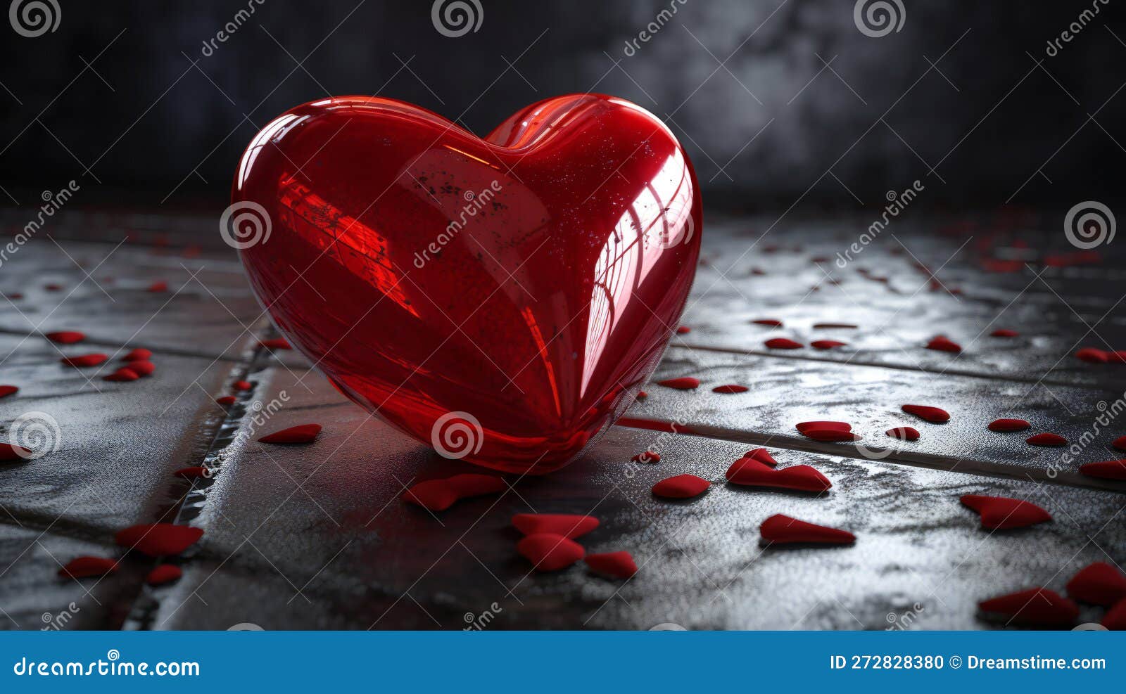 Red Heart, Creative Digital Illustration, Abstract, Love Stock ...