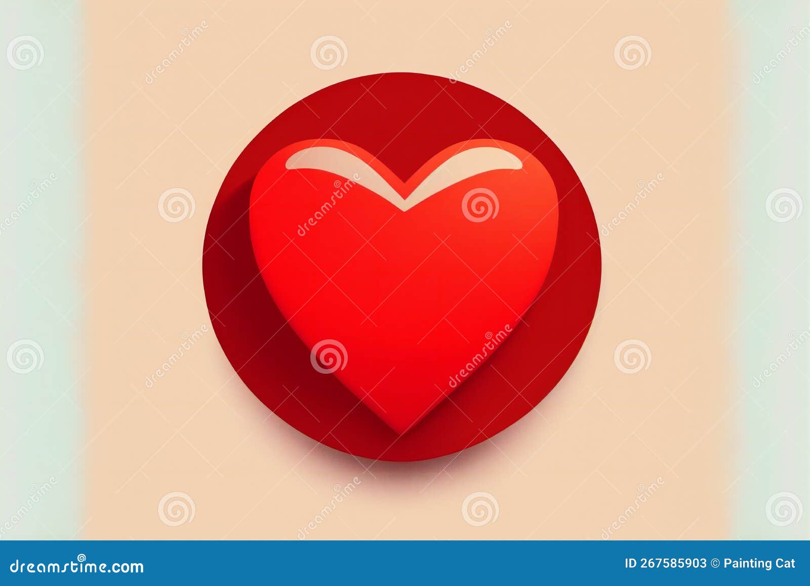 Red Heart Design Icon Flat Vector Illustration, Digital Illustration ...