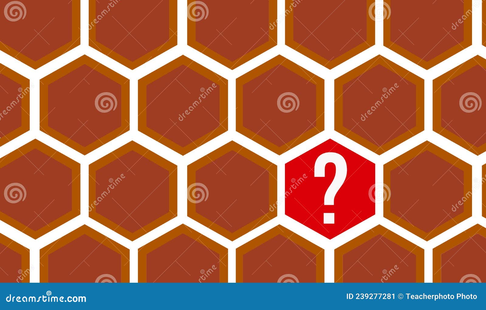An Illustration of Red Hexagon Shape with Question Mark Symbol Stock ...