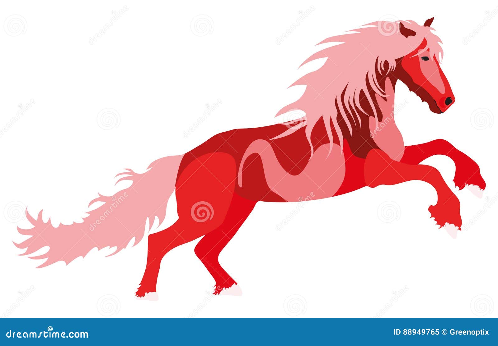 Illustration red Horse stock vector. Illustration of hoof - 88949765