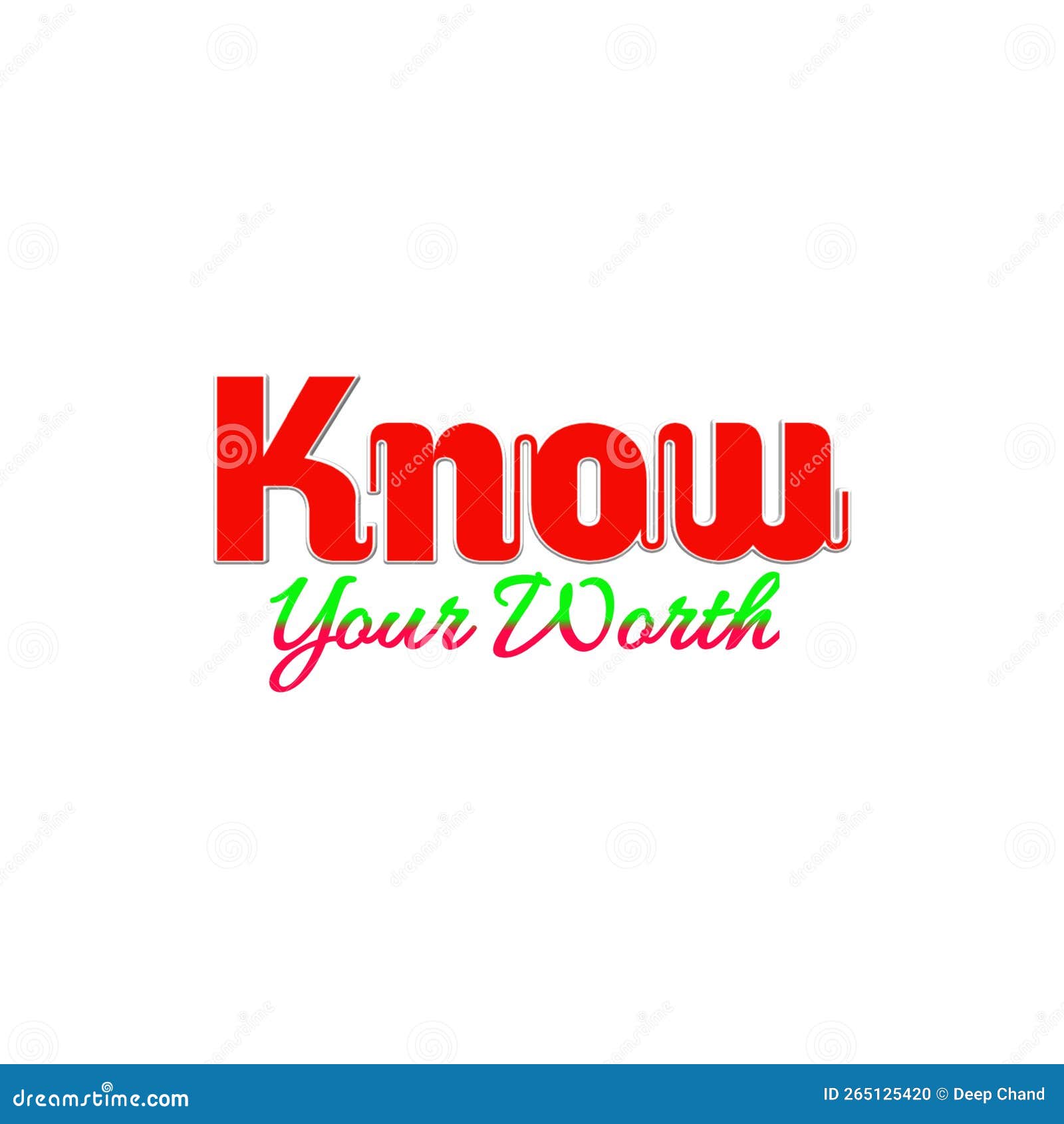 Illustration Red Know with Colorful Your Worth Text Isolated on White ...