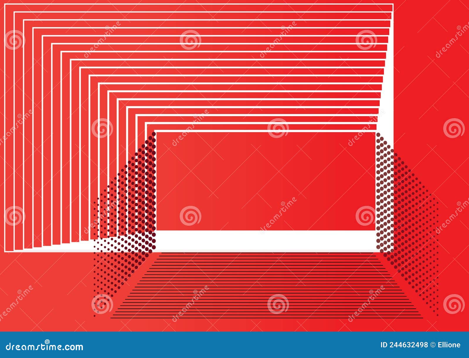 Illustration of Red Modern Geometric Background with Frame. Stock ...