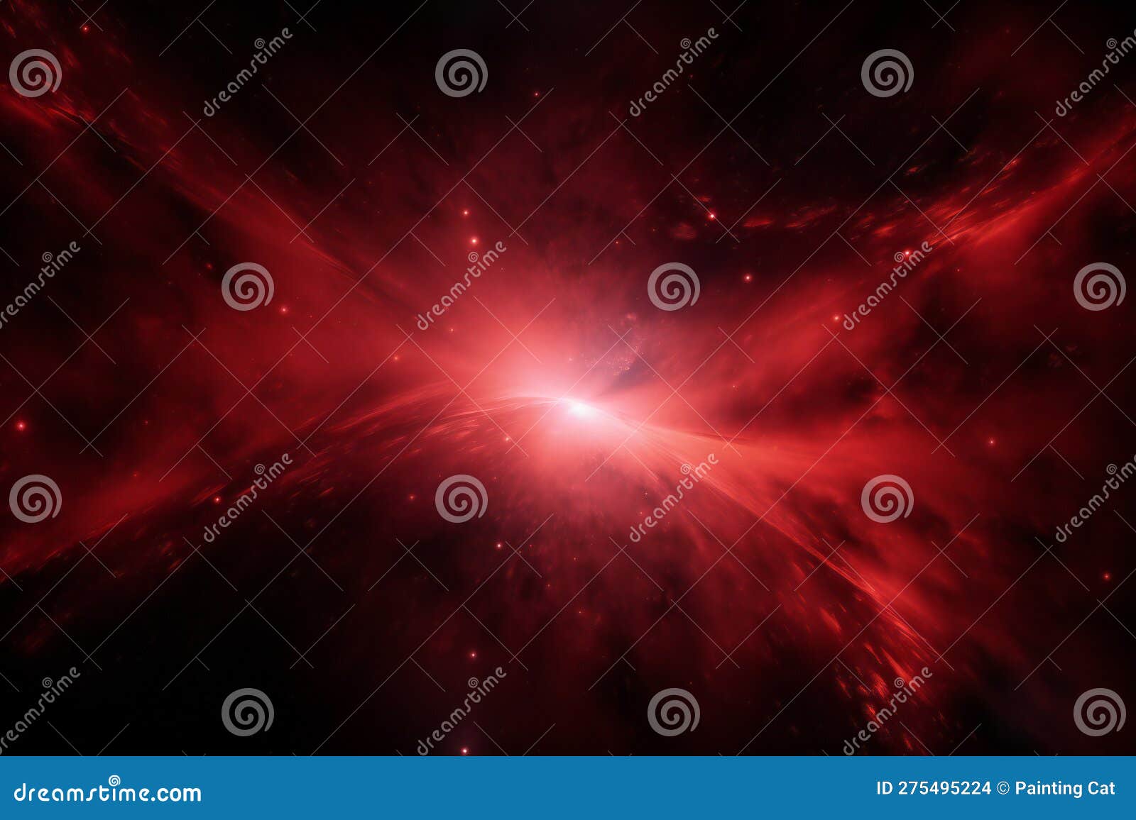 Red Nebula in Space, Abstract Background, Stock Illustration ...