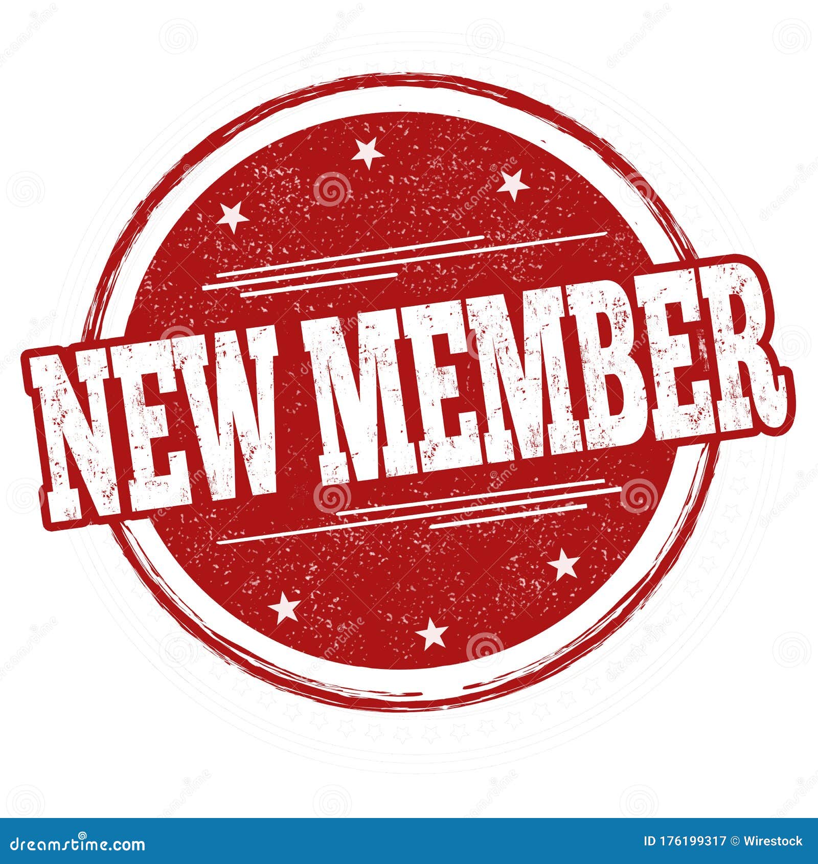 Illustration of a Red New Member Sign on a White Background Stock ...