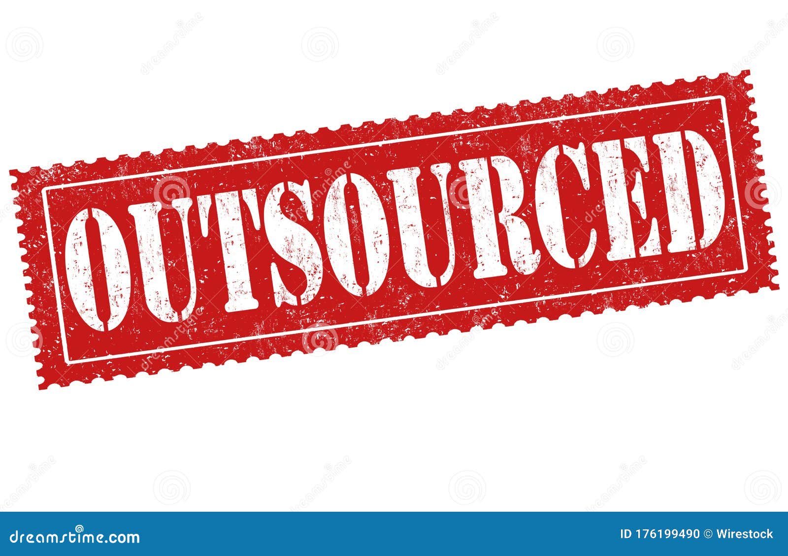 Illustration of a Red Outsourced Sign Isolated on a White Background ...