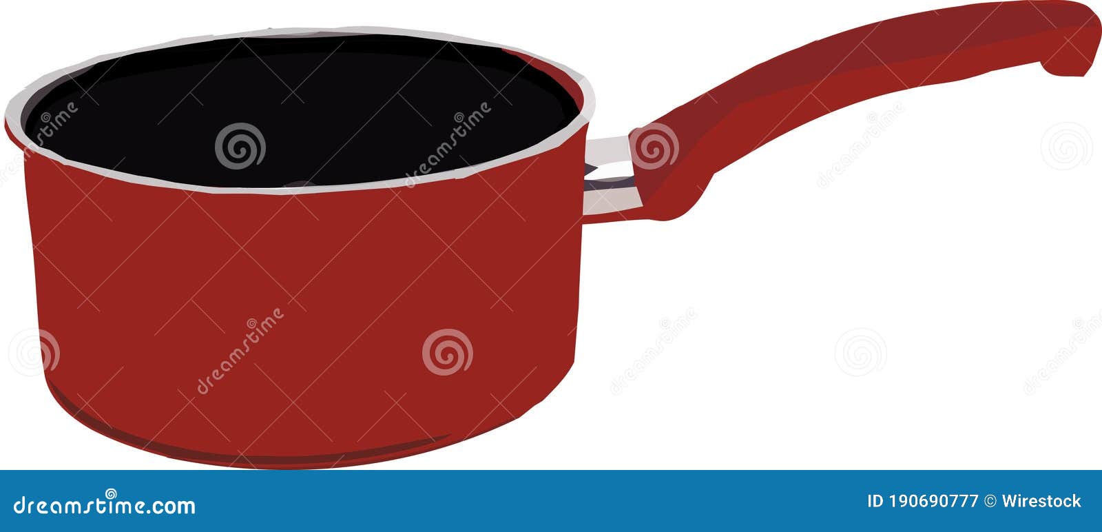 Illustration of a Red Pan for Cooking Isolated on a White Background ...