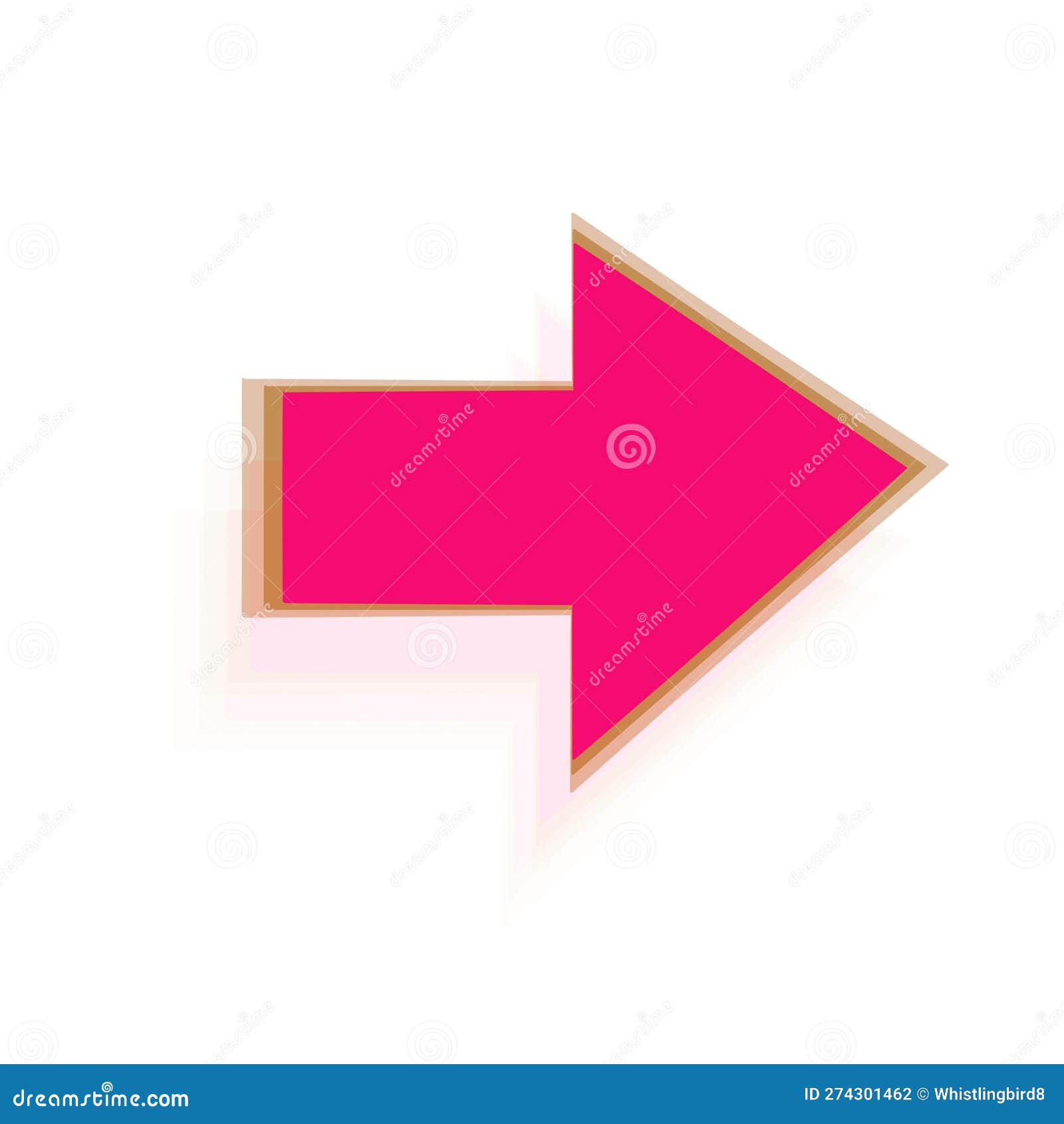 Illustration of Red Pink Arrow Turn Right Isolated on White Background ...