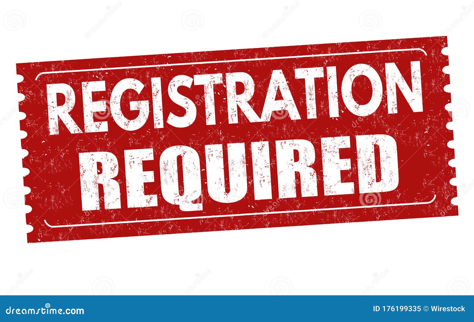 Illustration of a Red Registration Required Sign on a White Background ...
