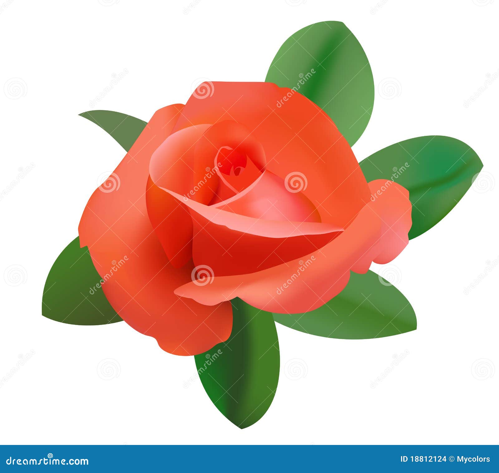 Illustration of Red Rose - Vector Stock Vector - Illustration of grow ...