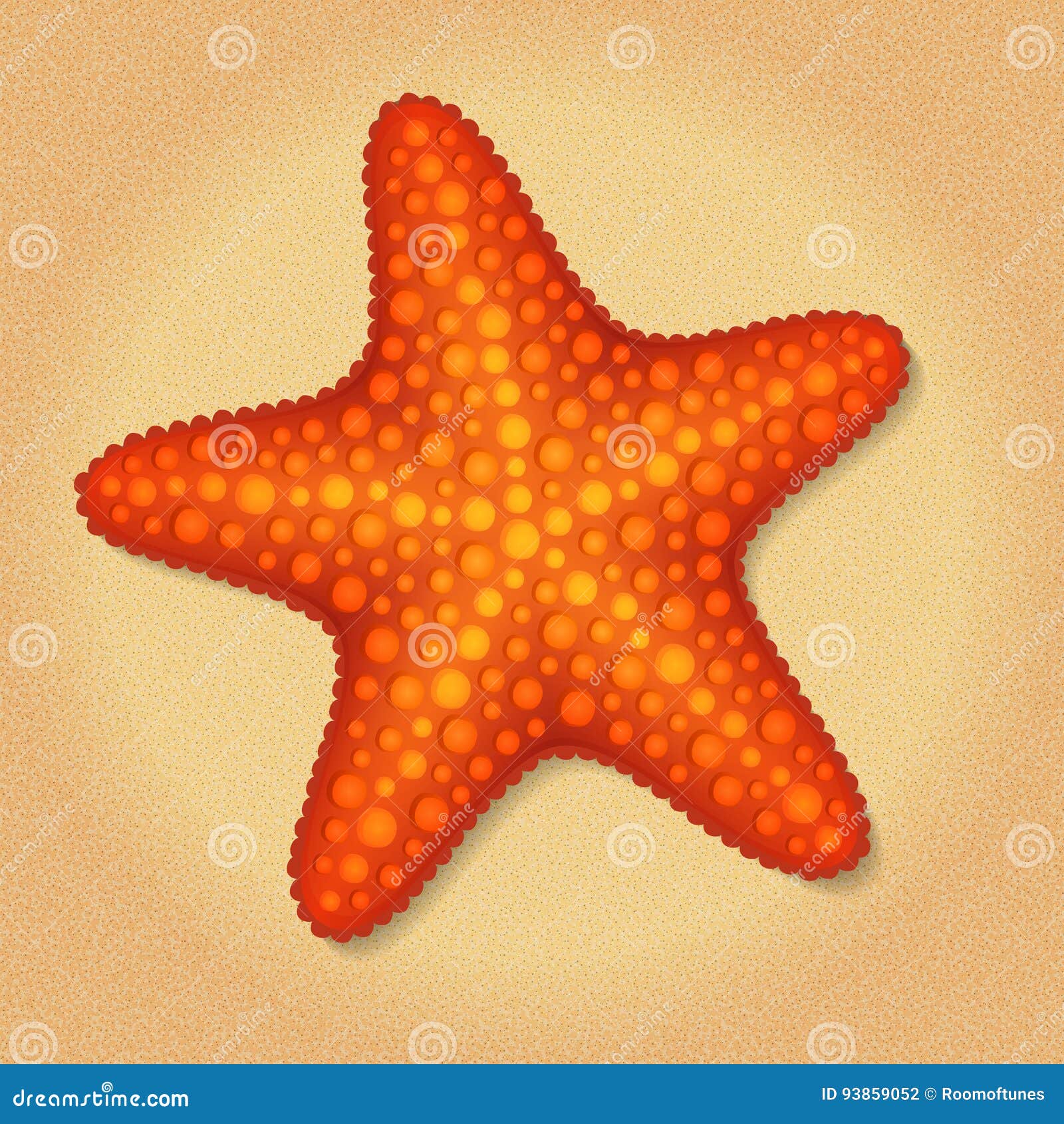 Illustration of Red Sea Star on Beach Sand Background Stock Vector ...
