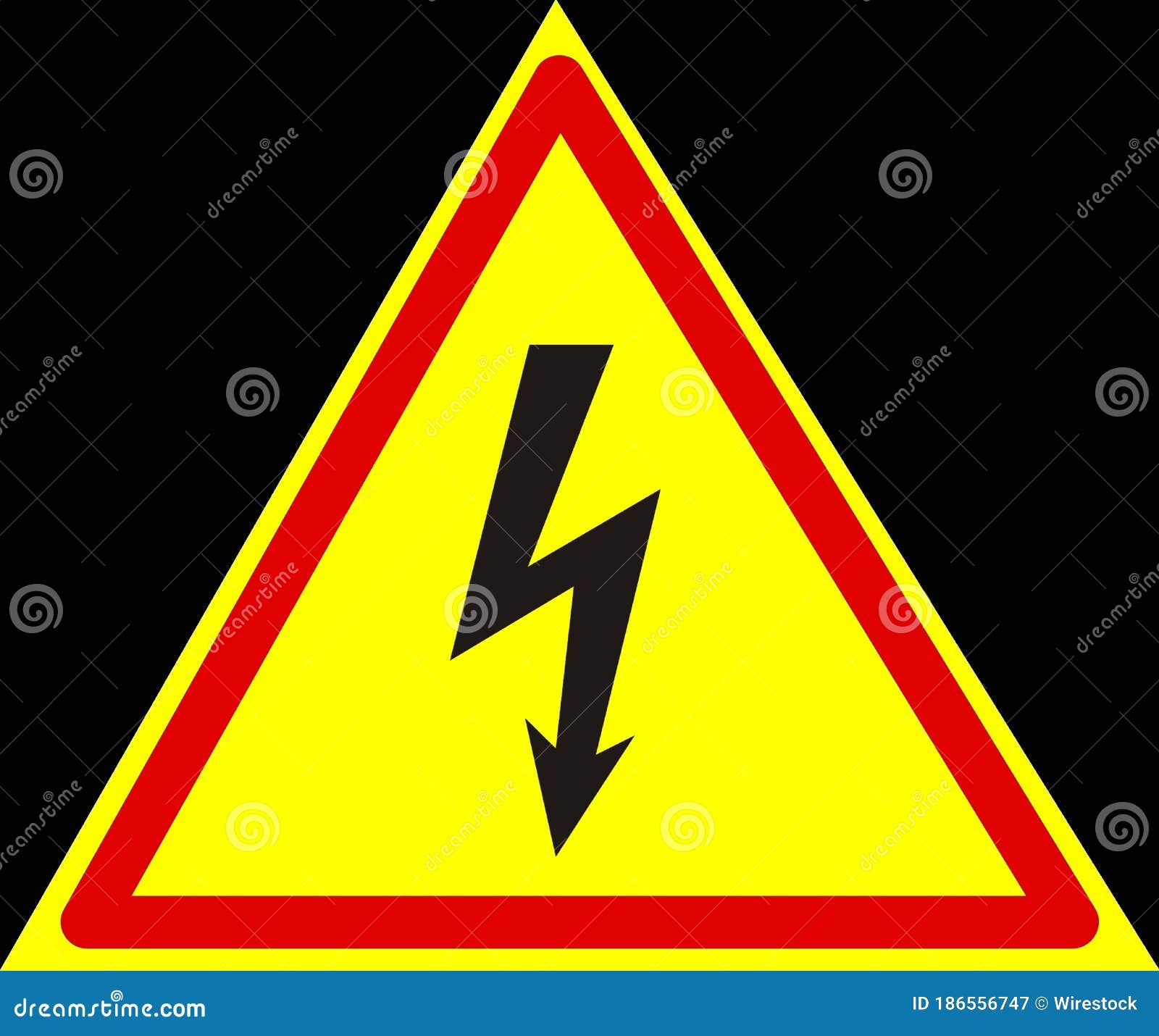 Illustration Of The Red Sign Of Electricity Hazard Warning Sign ...
