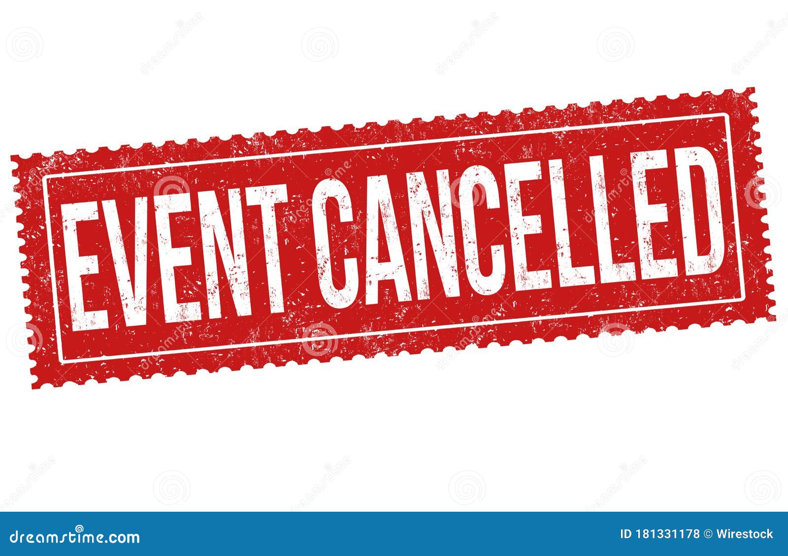 Illustration of a Red Sign Reading Event Canceled Stock Illustration ...