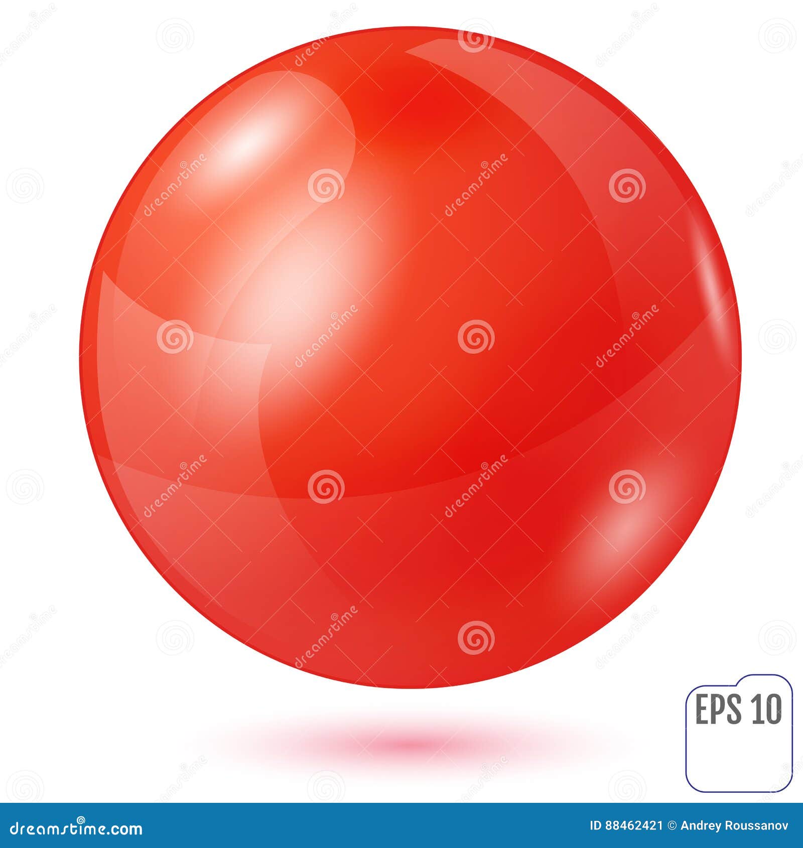 Illustration of Red Sphere Isolated on White Background. Vector Stock ...
