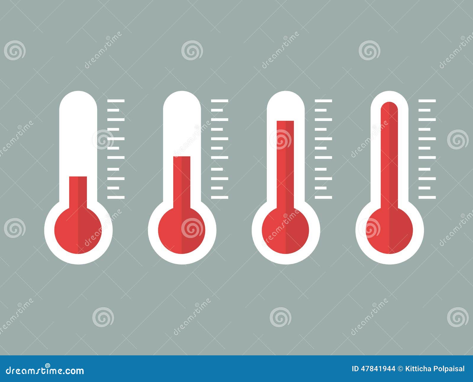 Flat Thermometers. Hot And Cold Mercury Thermometer With Fahrenheit And ...