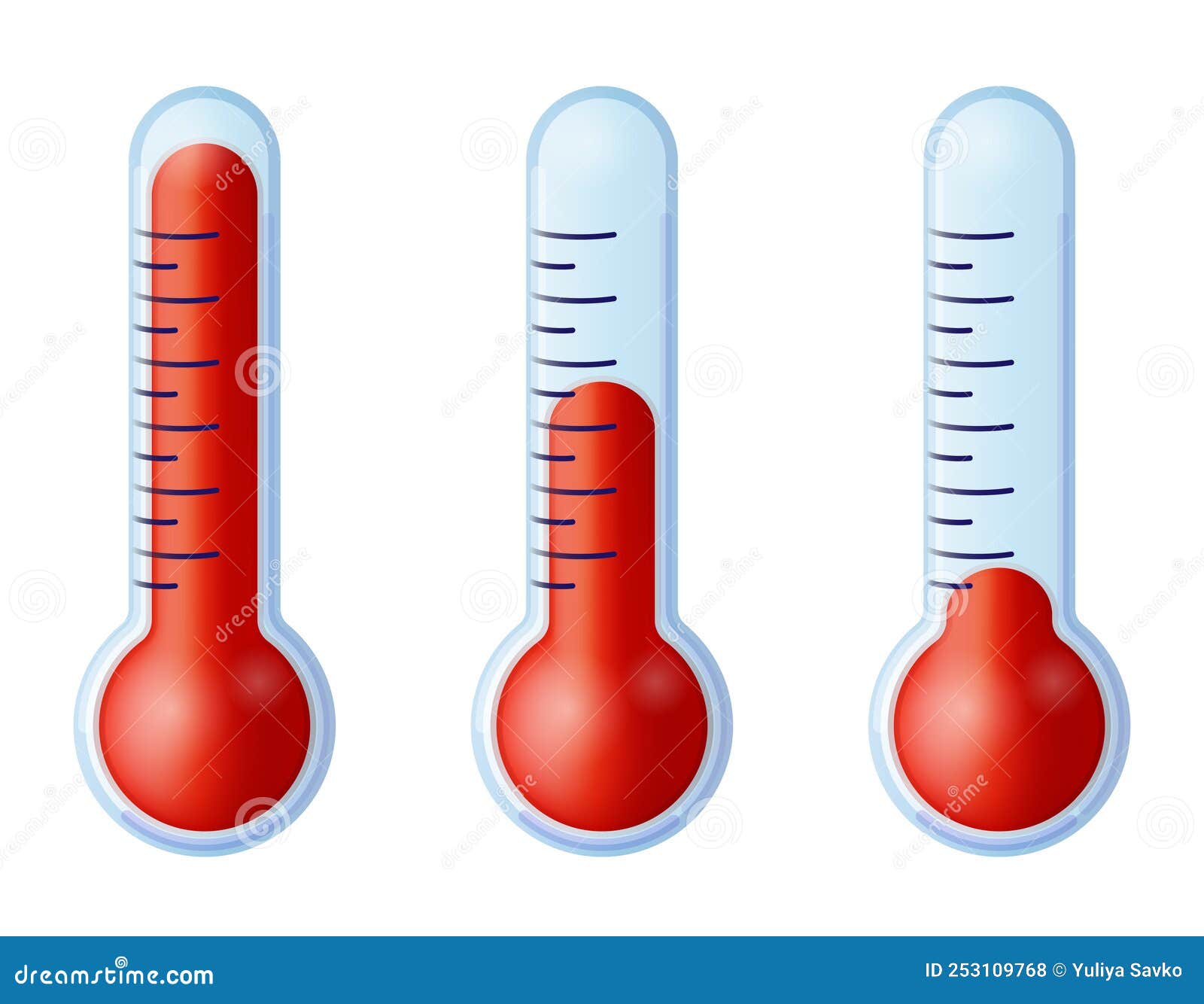 Illustration of Red Thermometers. Different Levels Stock Vector ...