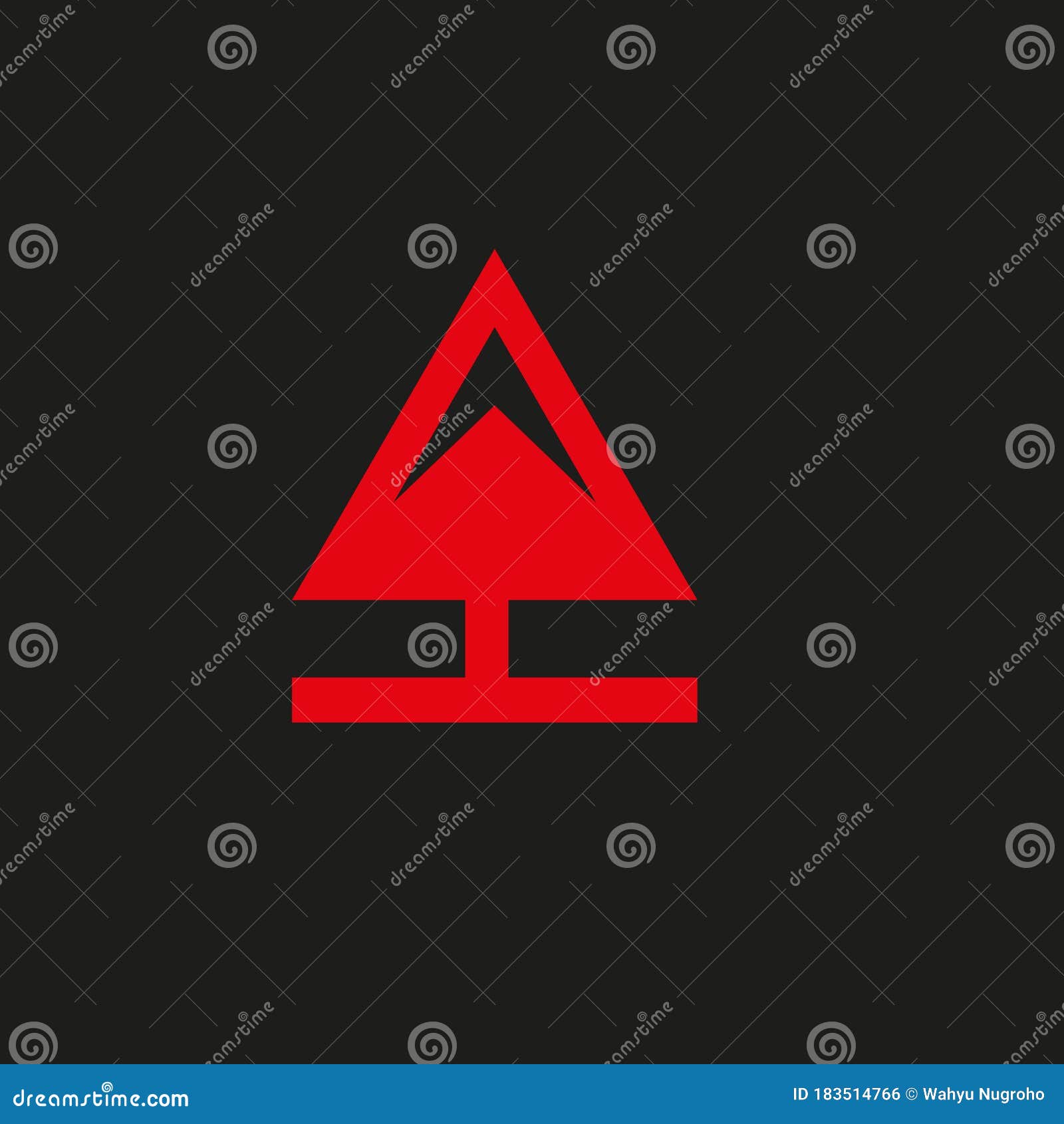 Logo red triangle stock vector. Illustration of modern - 183514766