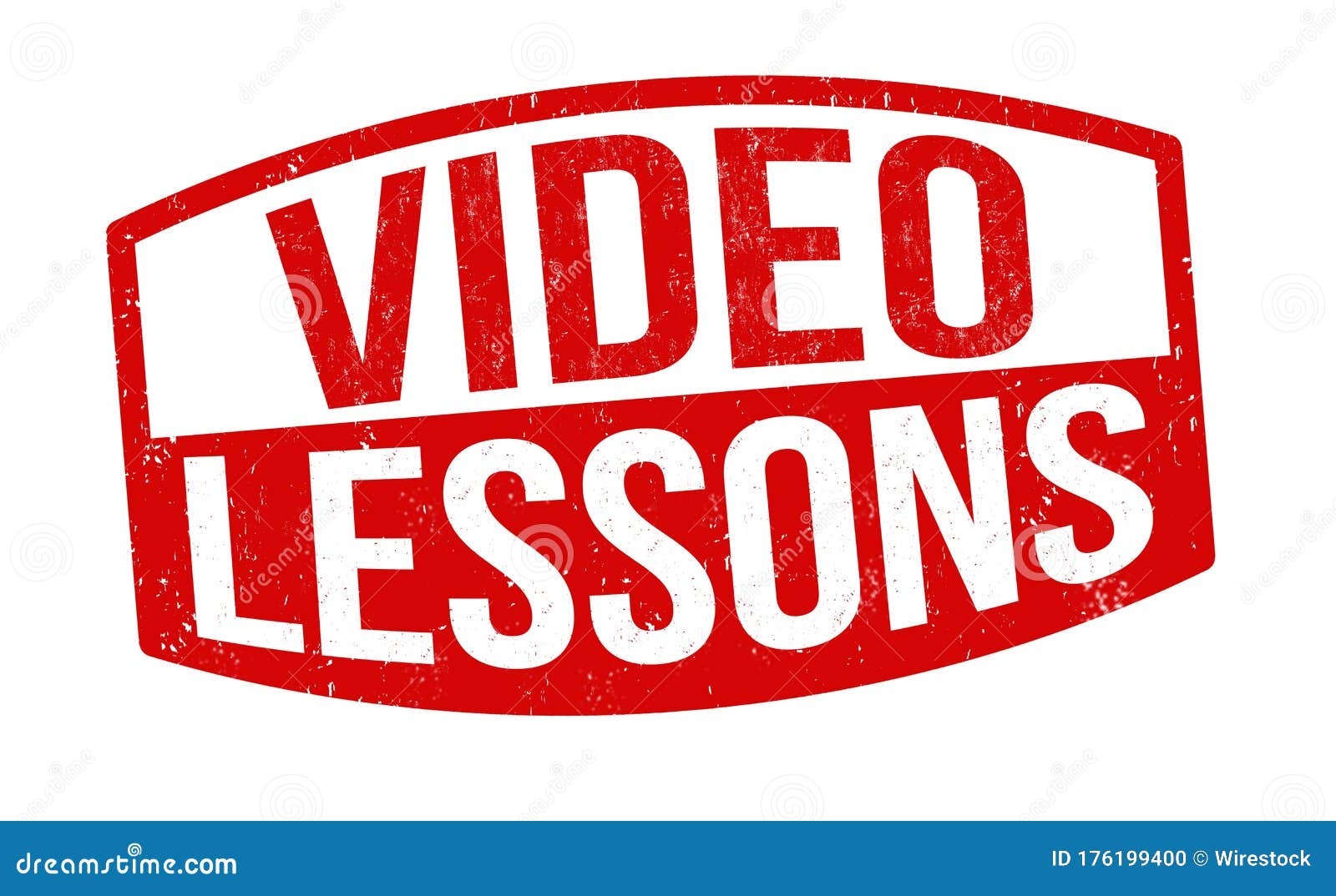 Illustration of a Red Video Lessons Sign on a White Background Stock ...
