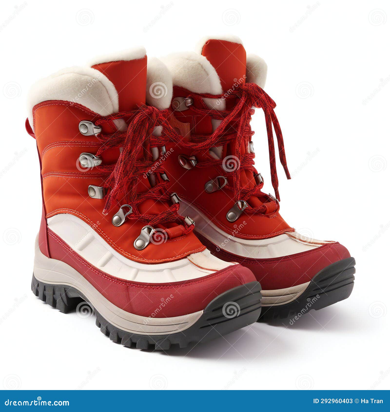 Red Winter Boots Isolated on White Background Stock Illustration ...