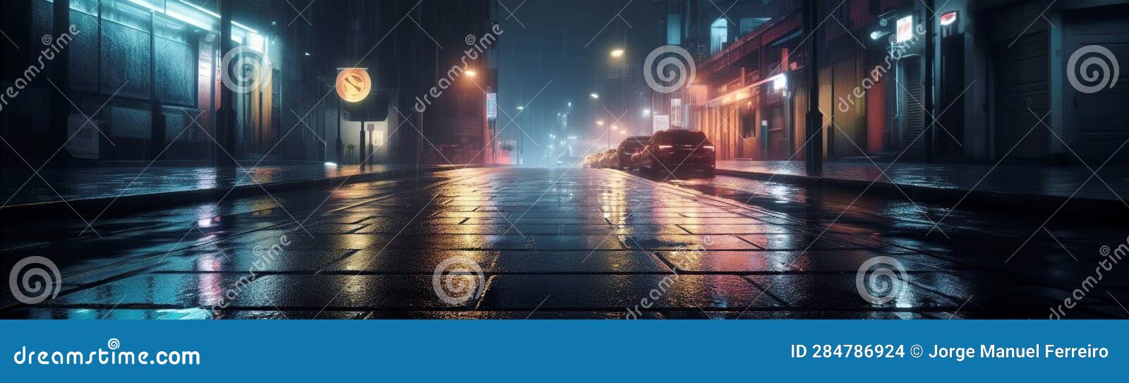 Illustration, Reflection on the Pavement of the Street, Website Header ...
