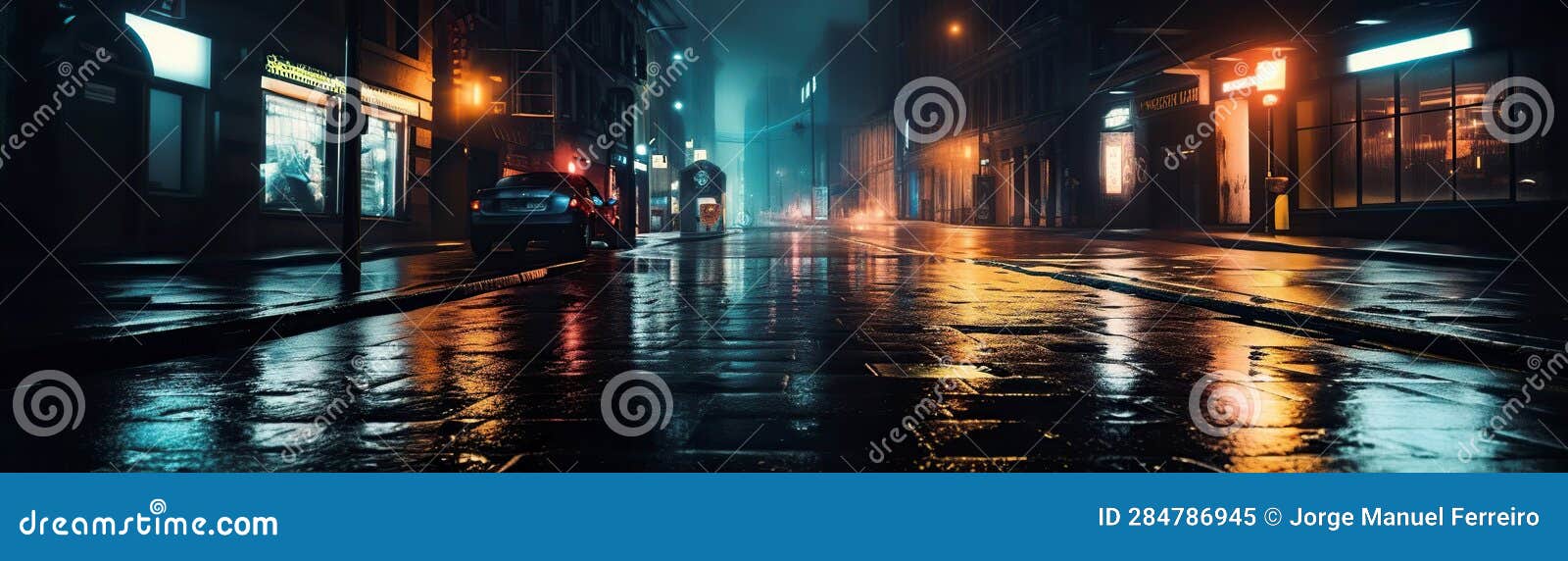 Illustration, Reflection on the Pavement of the Street,website Header ...