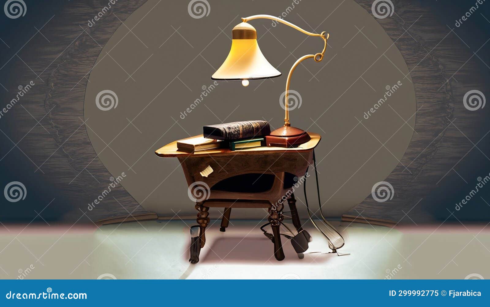 Illustration of a Relaxing Table by the Library Stock Image - Image of ...