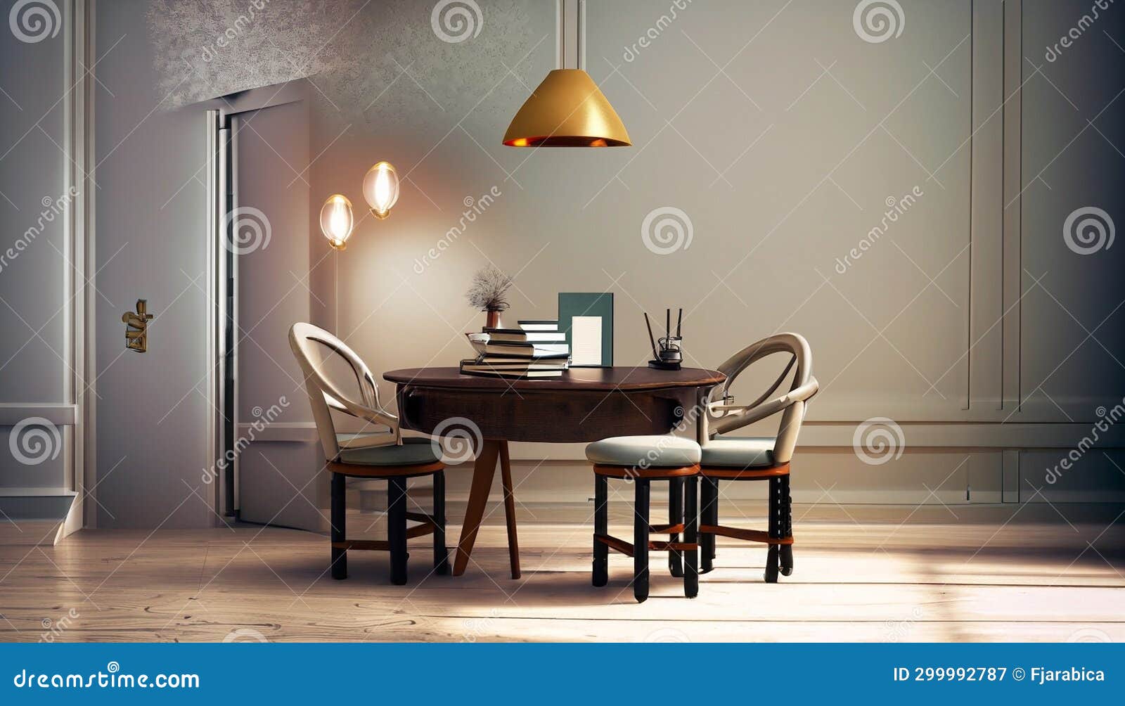 Illustration of a Relaxing Table by the Library Stock Image - Image of ...